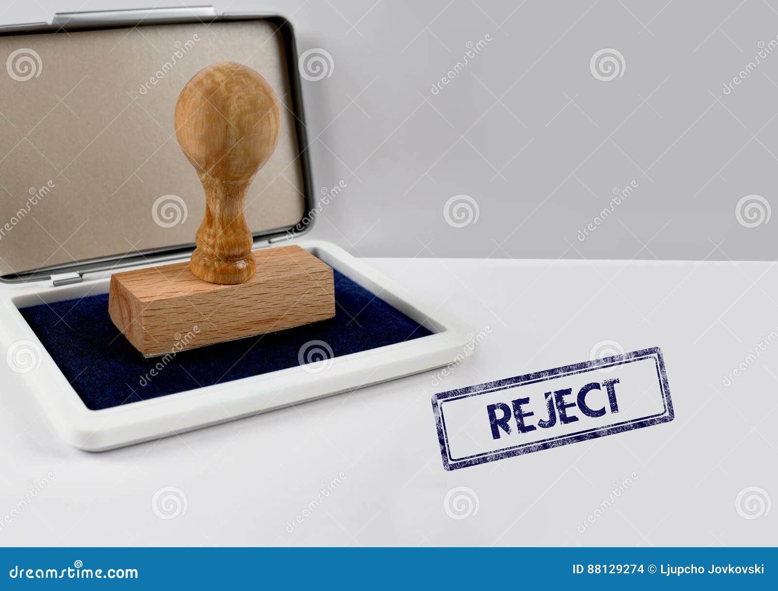 Wooden stamp REJECT stock photo. Image of memo, confirm - 88129274