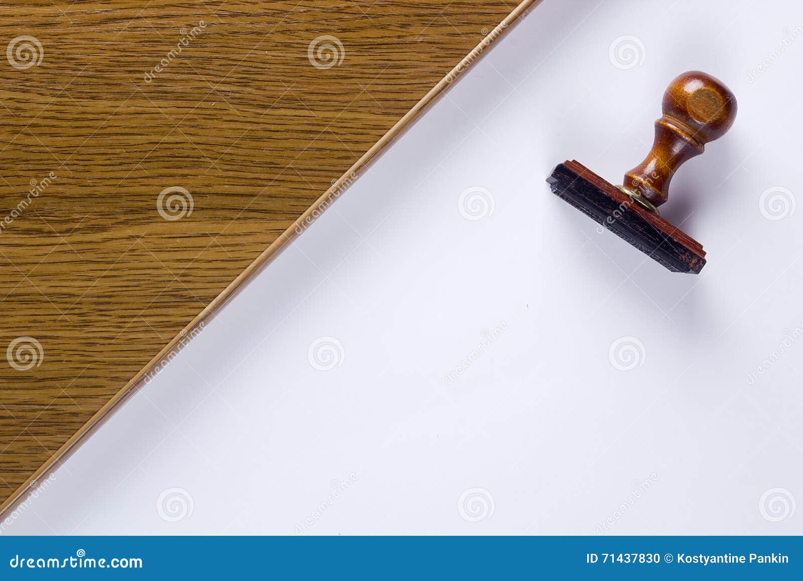 Wooden Stamp and a Sheet of Paper Stock Photo - Image of approve ...