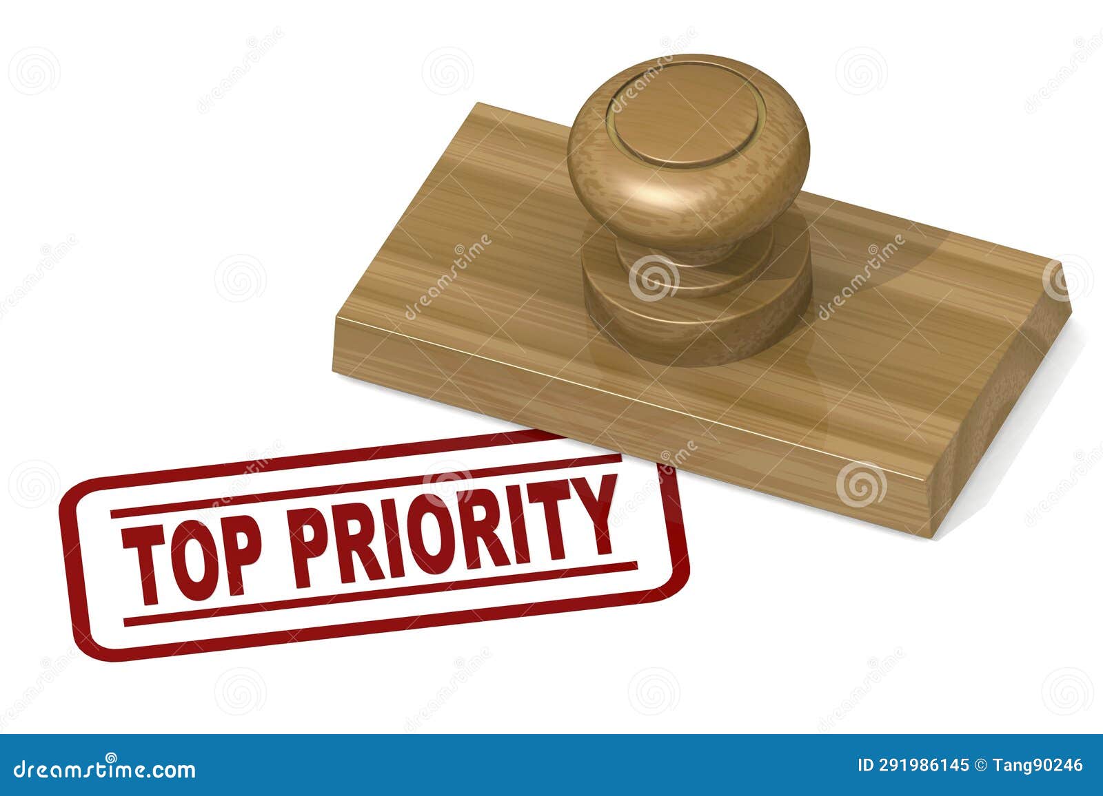 Wooden Stamp with Top Priority Word Stock Illustration - Illustration ...