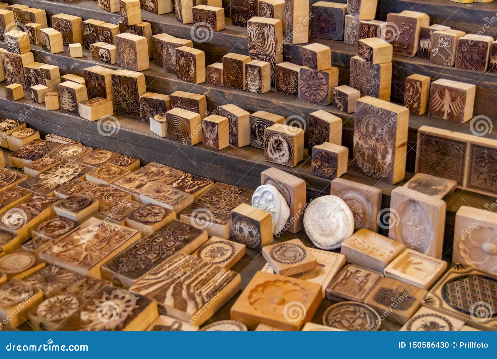 Wooden stamps stock photo. Image of timber, sign, label - 150586430