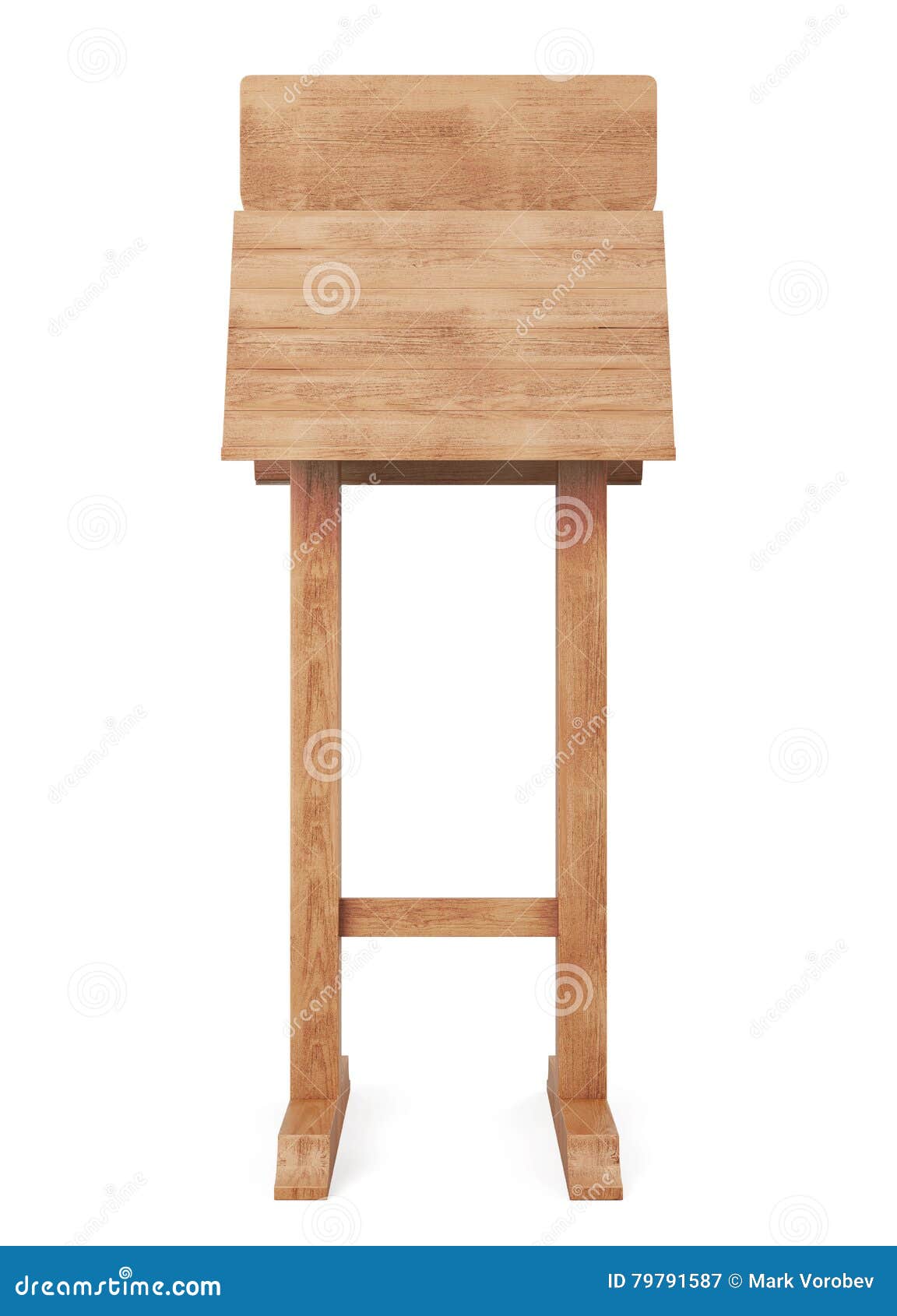 Wooden Stand for Menu Isolated on White Background. 3d Rendering Stock ...