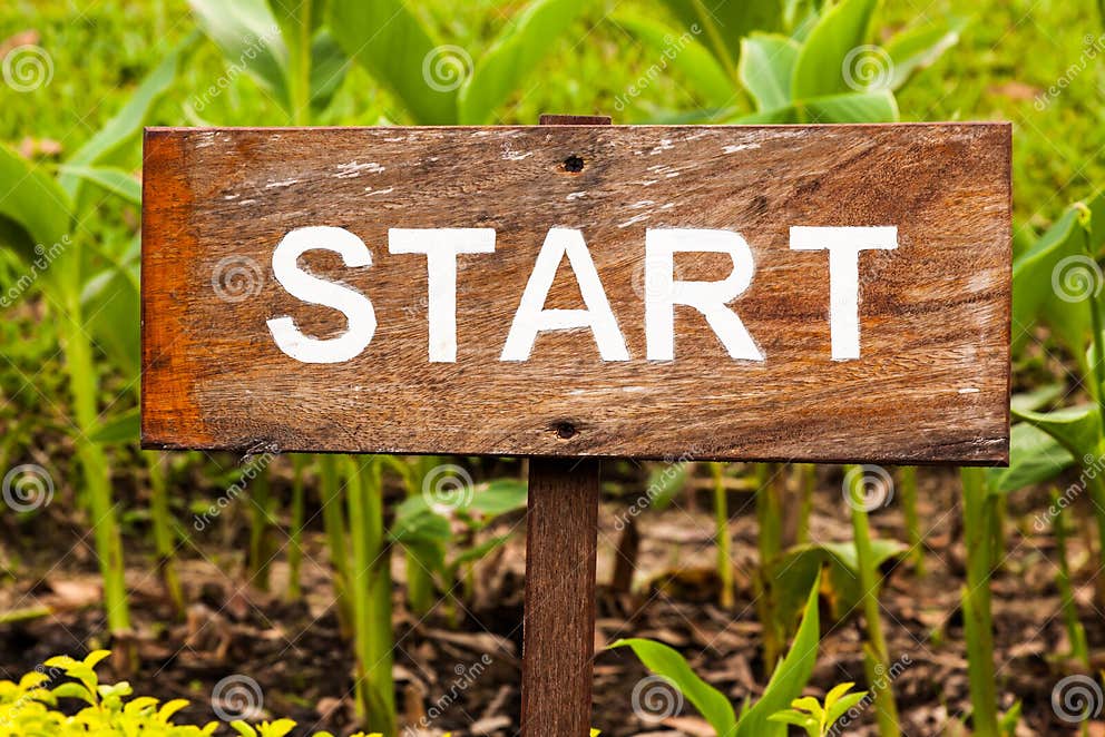 Wooden start sign post stock photo. Image of signpost - 28016210