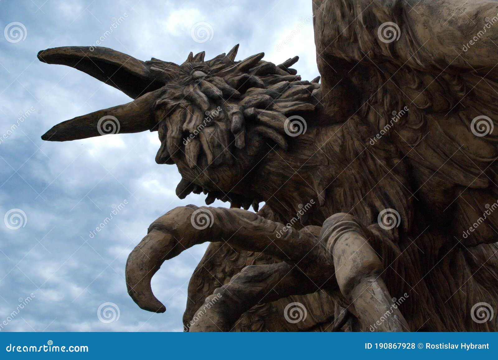 Wooden Statue of a Raven, Open Beak Stock Photo - Image of travel ...