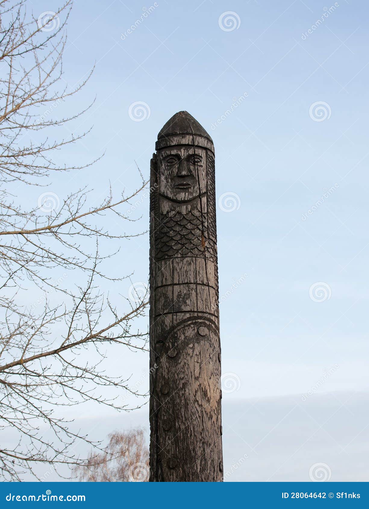 Wooden Statue of the Slavic God Perun Stock Photo - Image of fretted ...