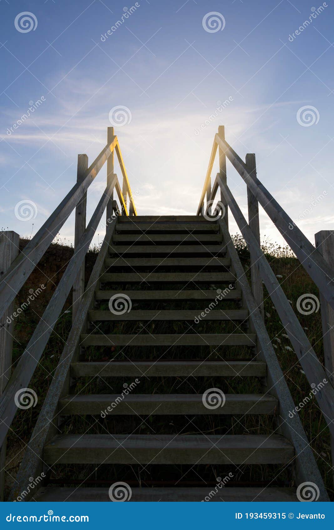 Wooden Steps Heading Down Over the Beach and Sand Dunes at Lowestoft ...
