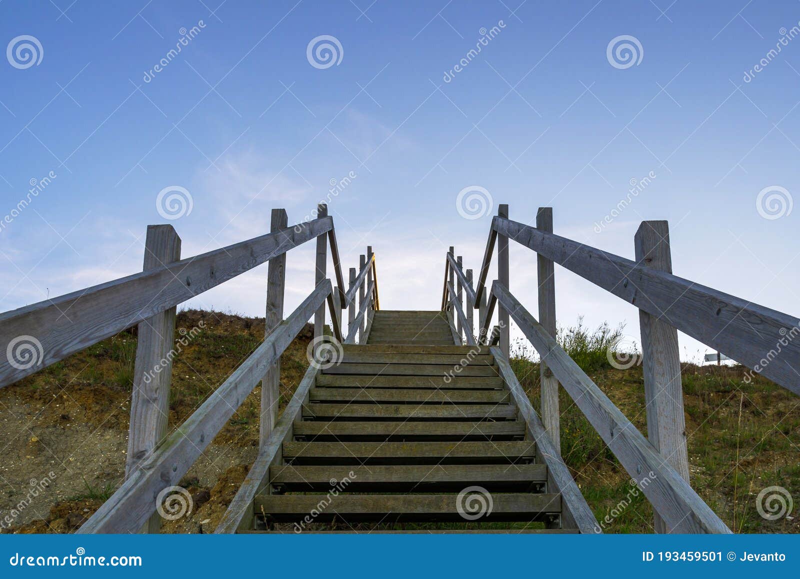 Wooden Steps Heading Down Over the Beach and Sand Dunes at Lowestoft ...
