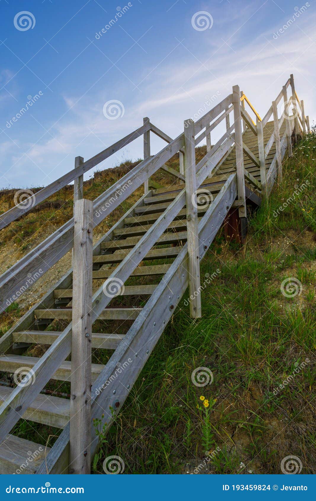 Wooden Steps Heading Down Over the Beach and Sand Dunes at Lowestoft ...
