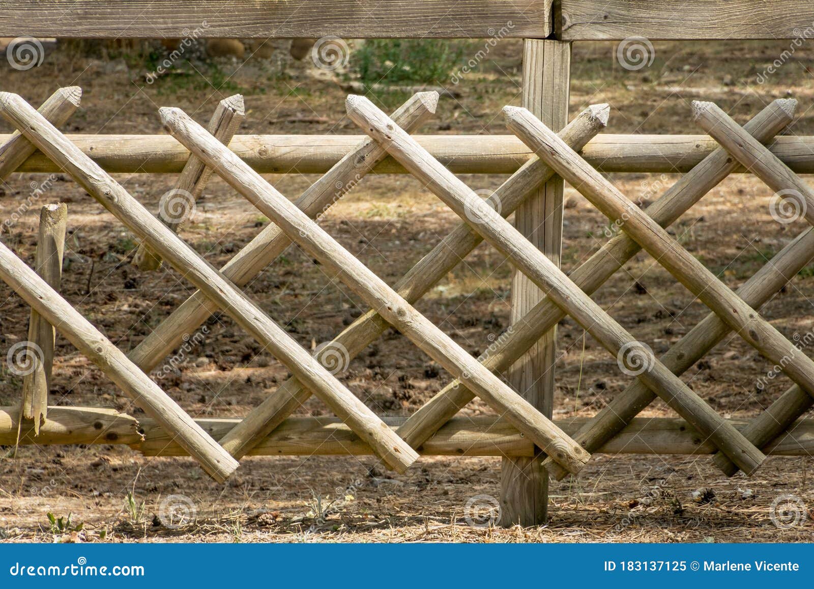 Wooden Stick Fence with Geometric Structure Stock Image - Image of ...