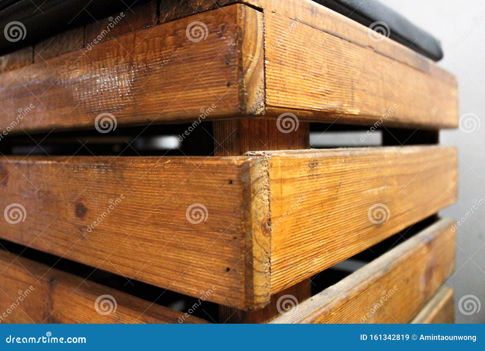 Wooden Stool Chair, Wooden Box for Chair Stock Image - Image of natural ...
