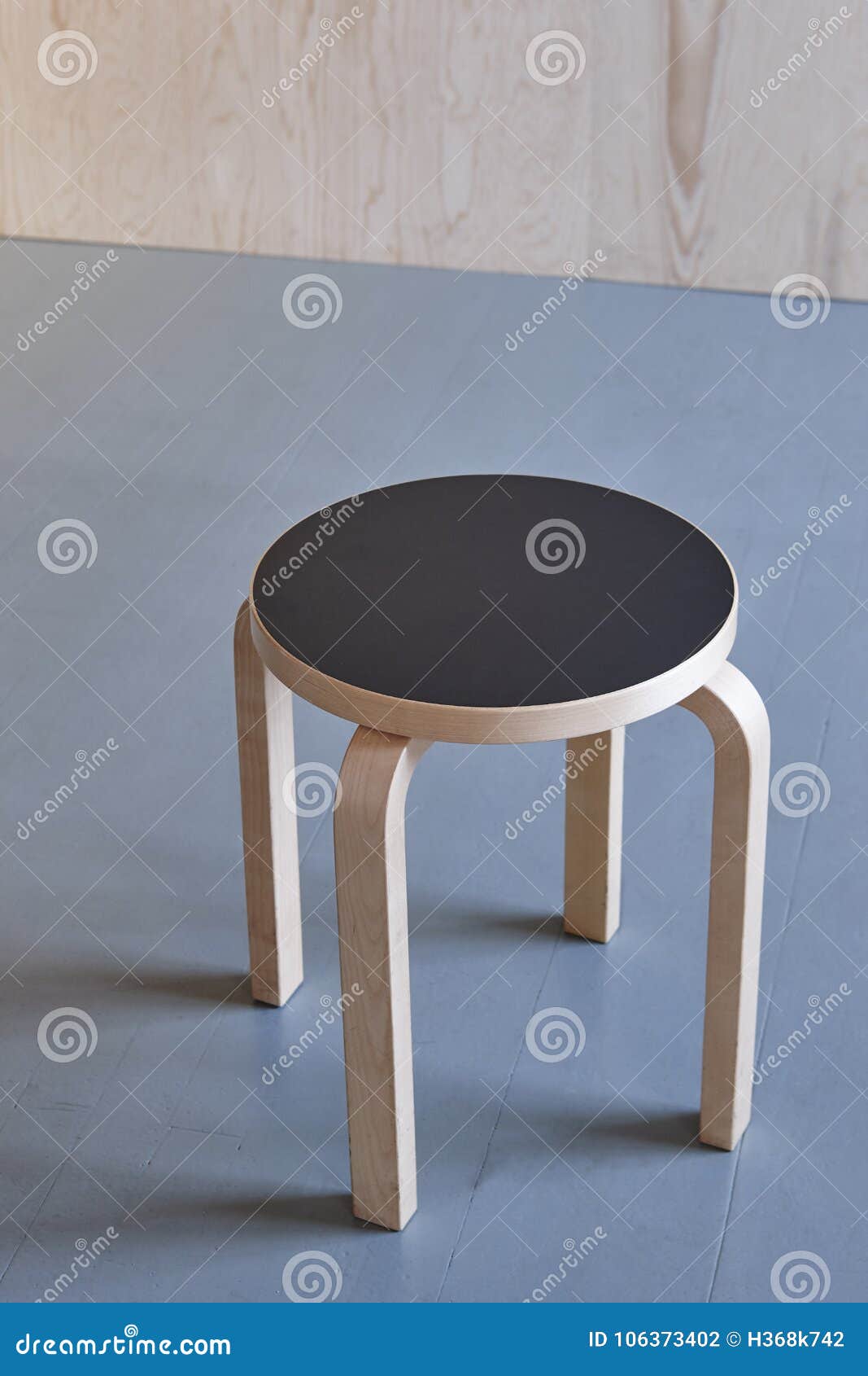 Wooden Stool on an Empty Room. Home Interior Detail Stock Photo - Image ...