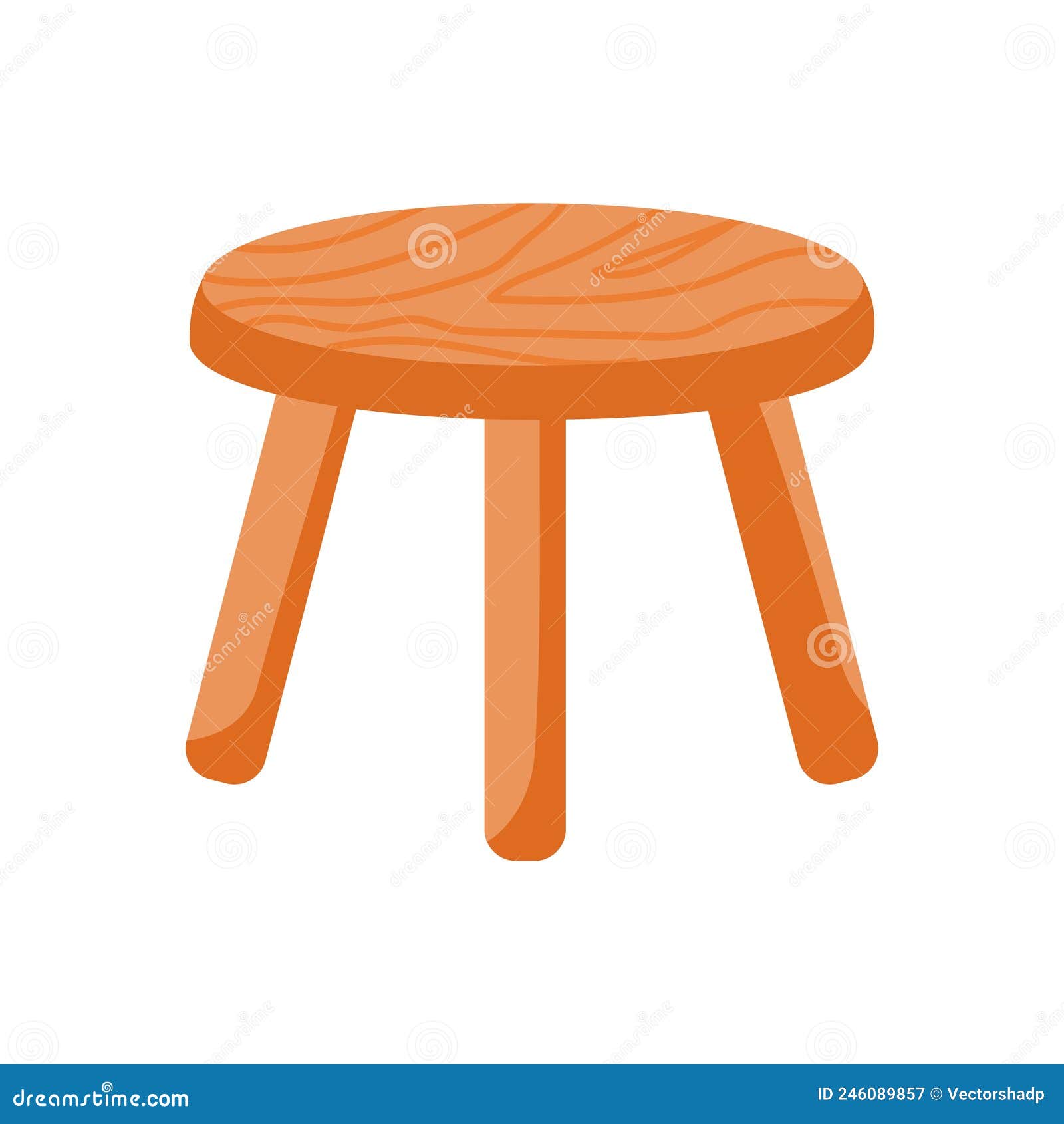 Wooden Stool Isolated Vector Illustration Stock Vector - Illustration ...