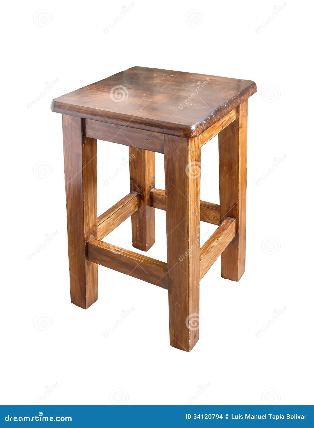 Wooden stool isolated stock photo. Image of rural, objects - 34120794
