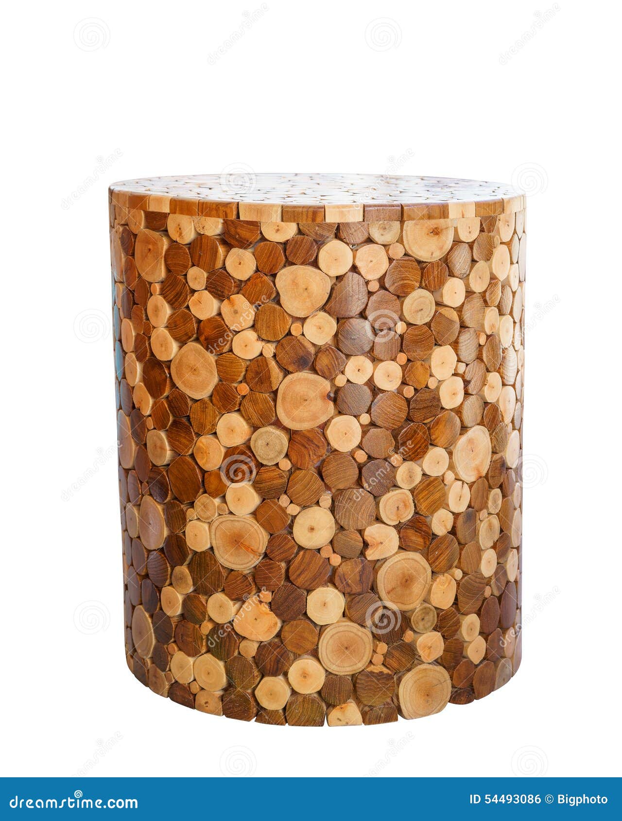 Wooden Stool Isolated on White Background Stock Photo - Image of nature ...