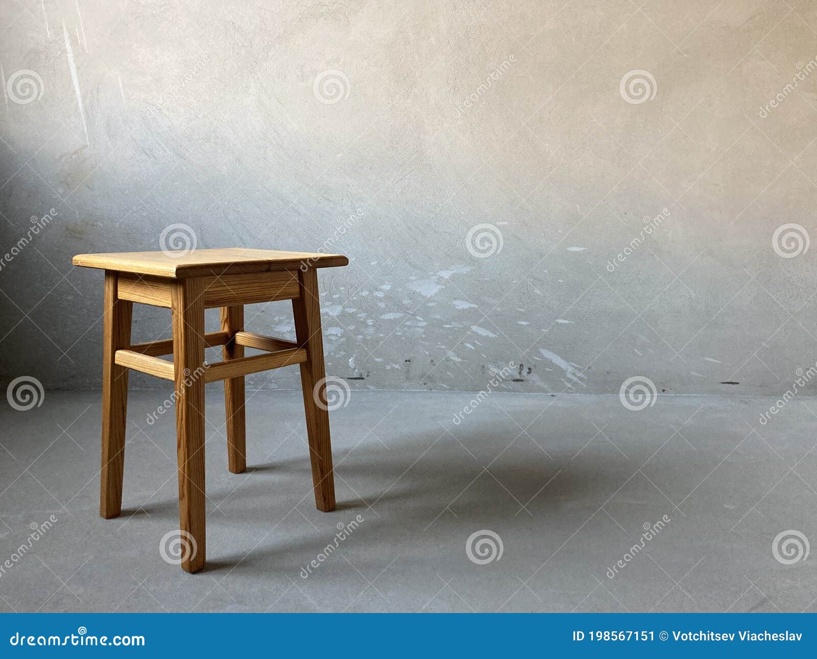 Wooden stool in room stock image. Image of indoor, room - 198567151