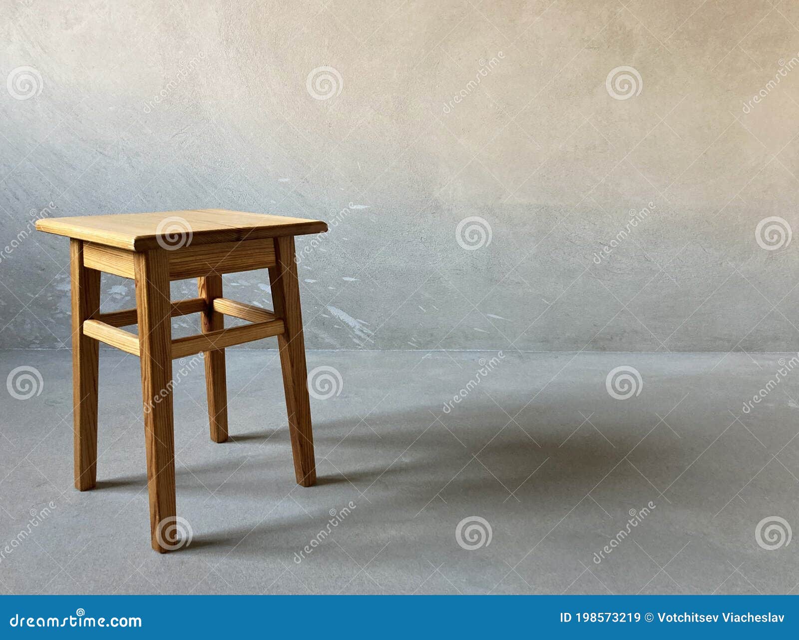 Wooden stool in room stock image. Image of object, closeup - 198573219