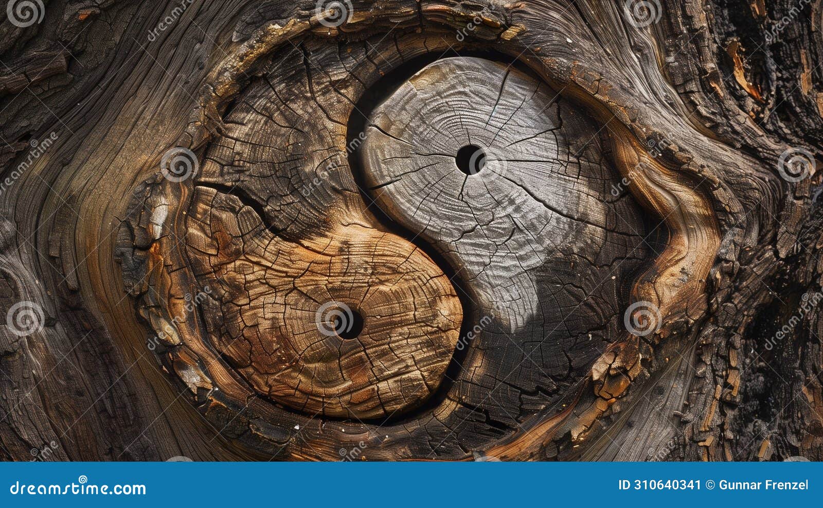 Wooden Structure Forming a Yin Yang Symbol Stock Image - Image of ...