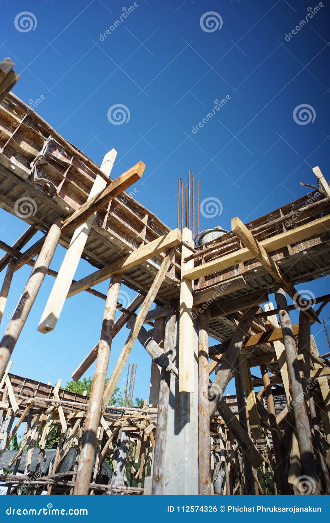 Wooden Structure for Supporting the Building Process Stock Photo ...