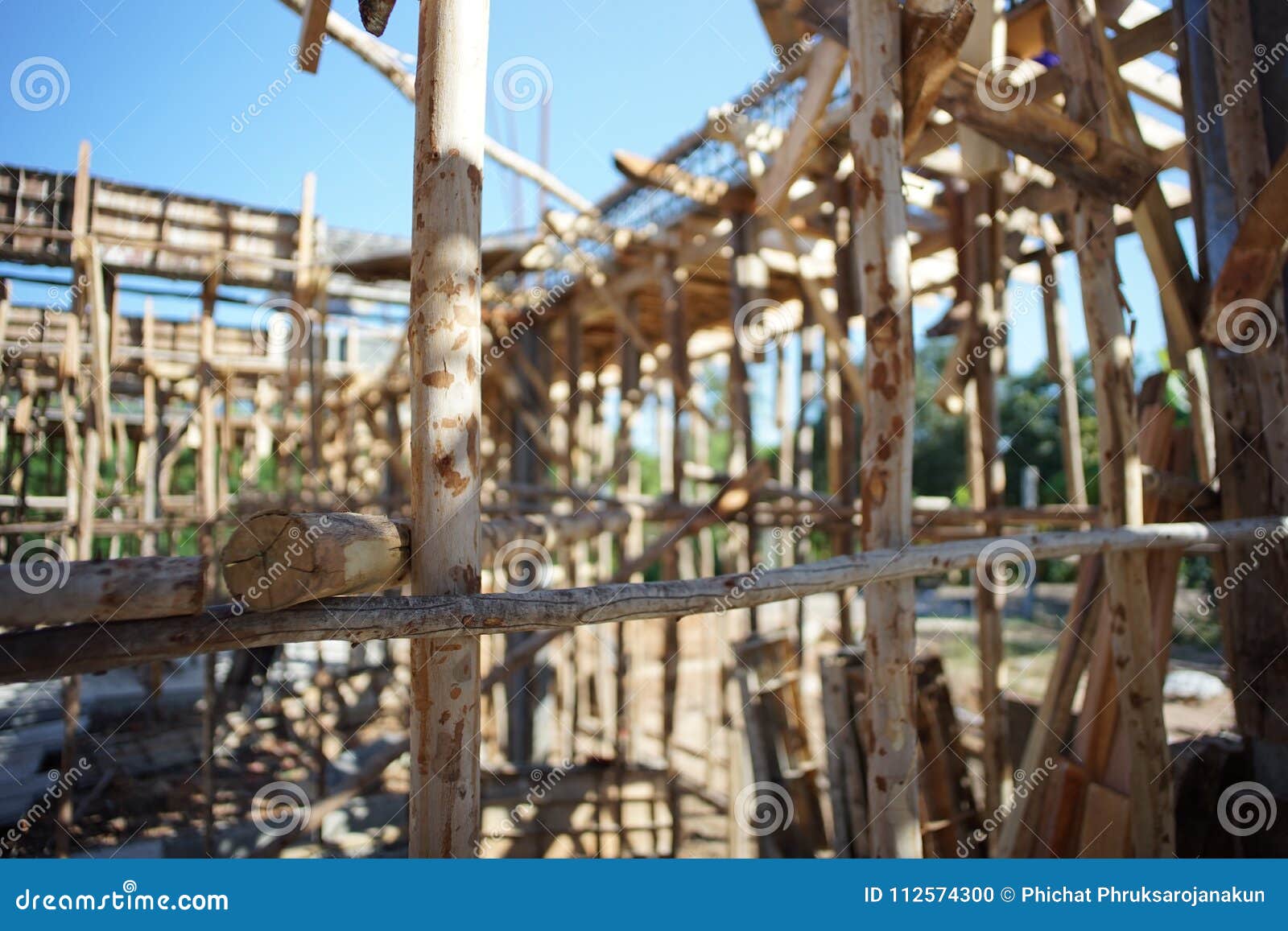 Wooden Structure for Supporting the Building Process Stock Photo ...