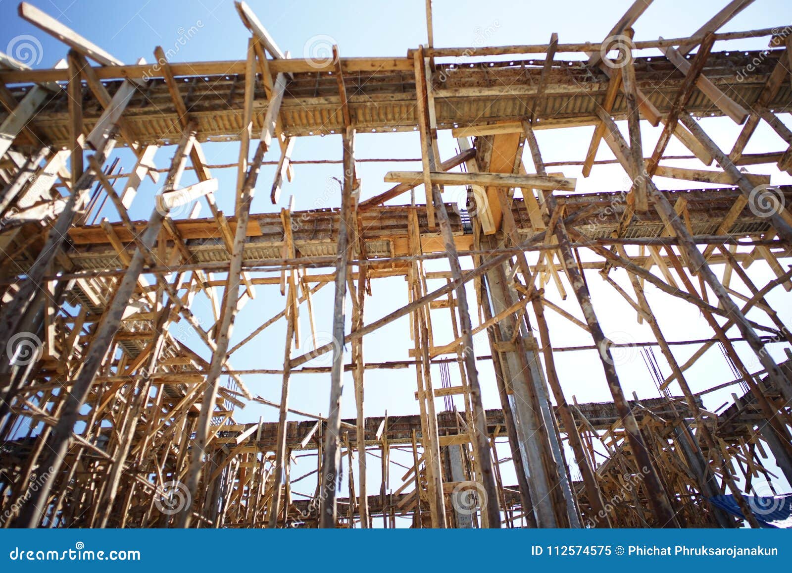 Wooden Structure for Supporting the Building Process Stock Image ...