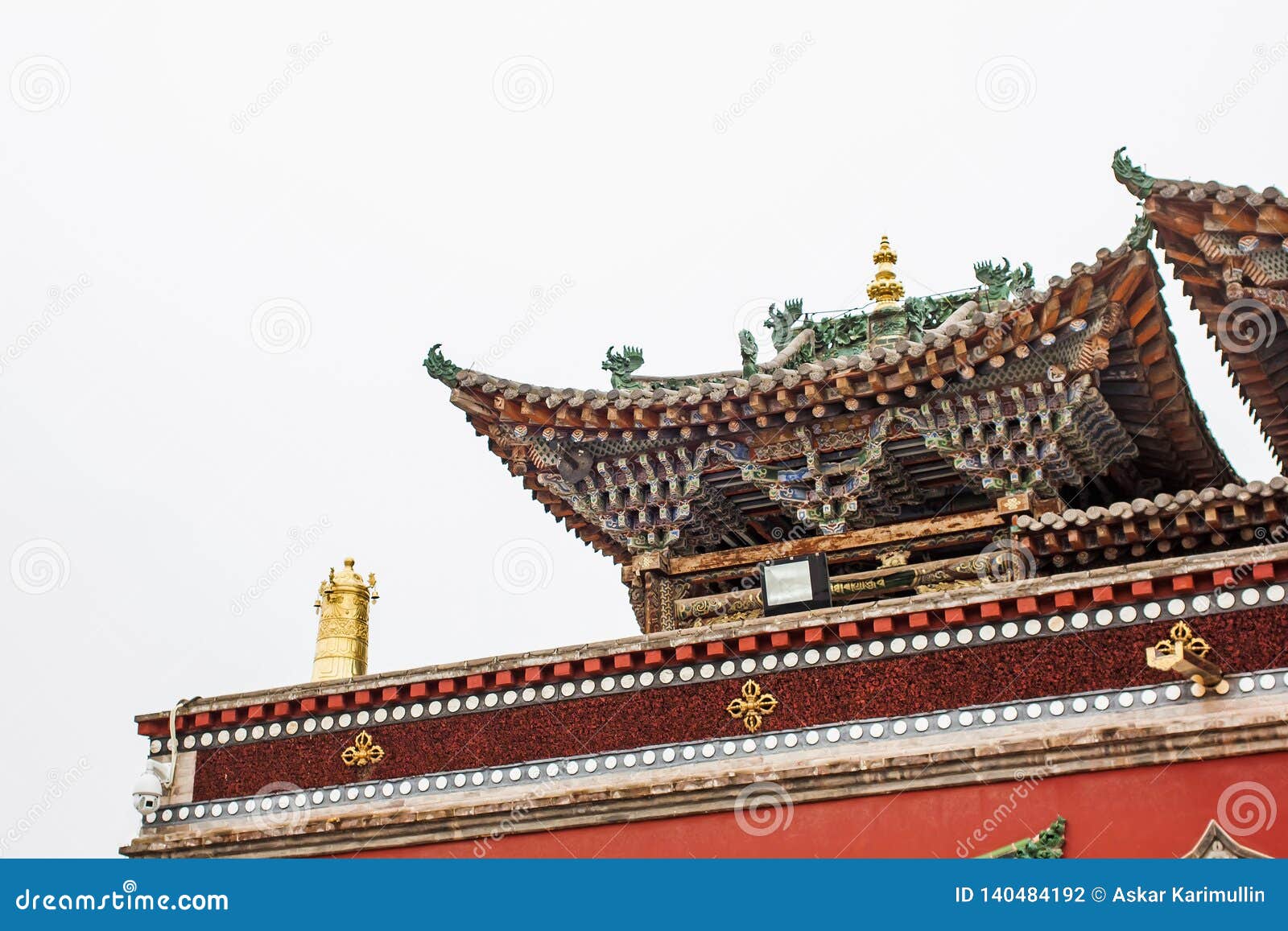 Wooden Structure of Traditional Chinese Roof of Pagoda in Kumbum ... Wooden Structure of Traditional Chinese Roof of Pagoda in Kumbum ...