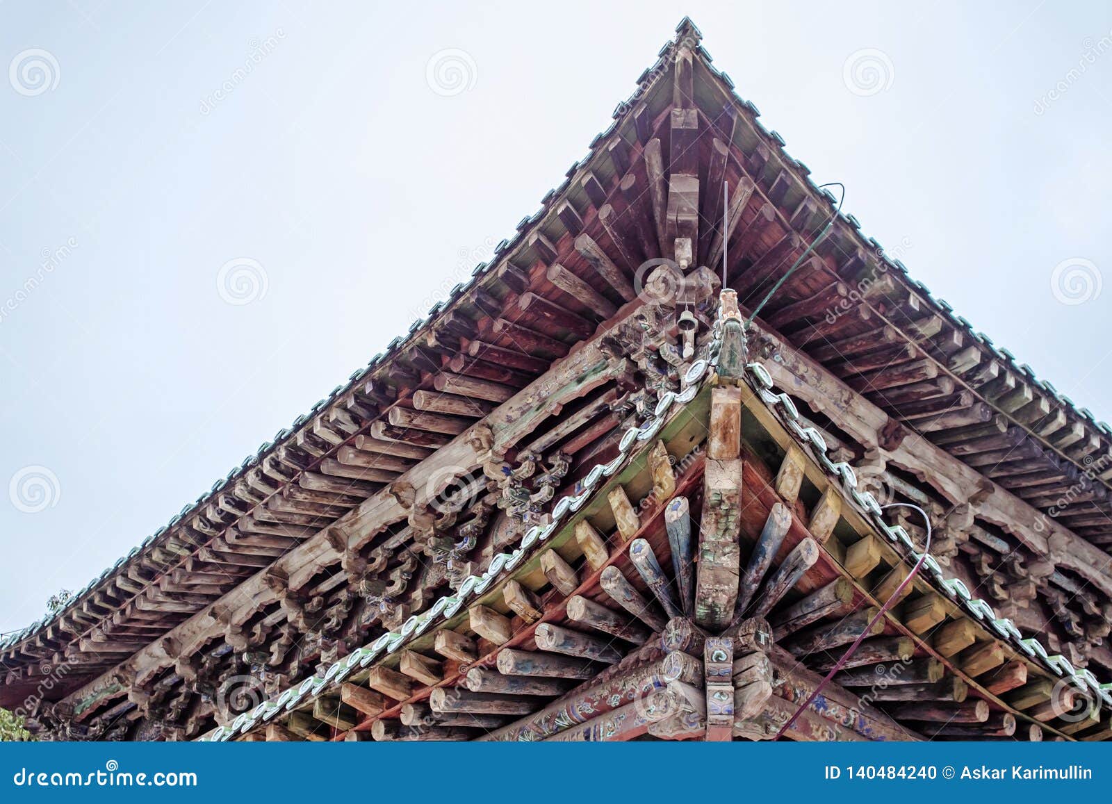 Wooden Structure of Traditional Chinese Roof of Pagoda in Kumbum ... Wooden Structure of Traditional Chinese Roof of Pagoda in Kumbum ...