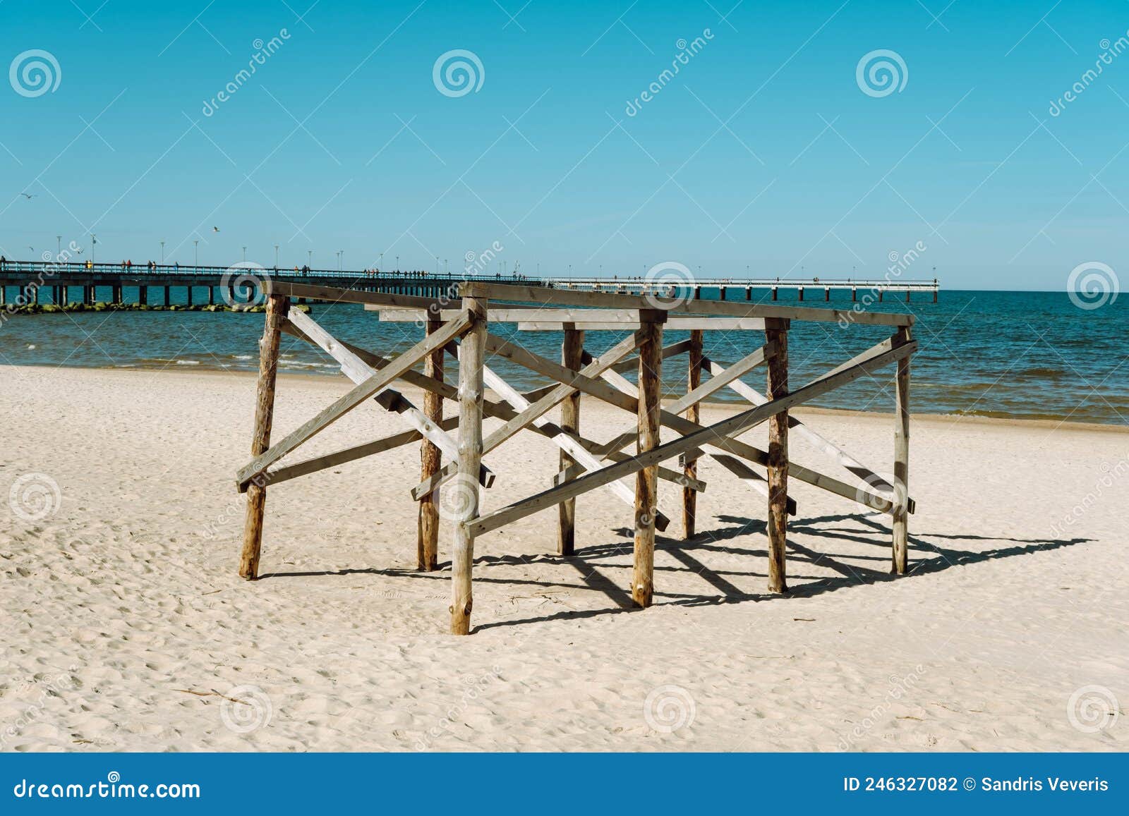 Wooden Structures by the Sea. Baltic Sea Stock Photo - Image of ...