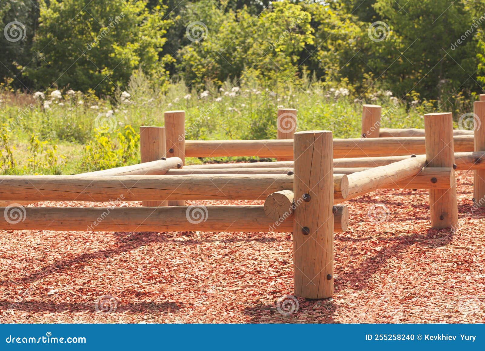 Wooden Stumps on the Playground. Stock Photo - Image of complex, climb ...