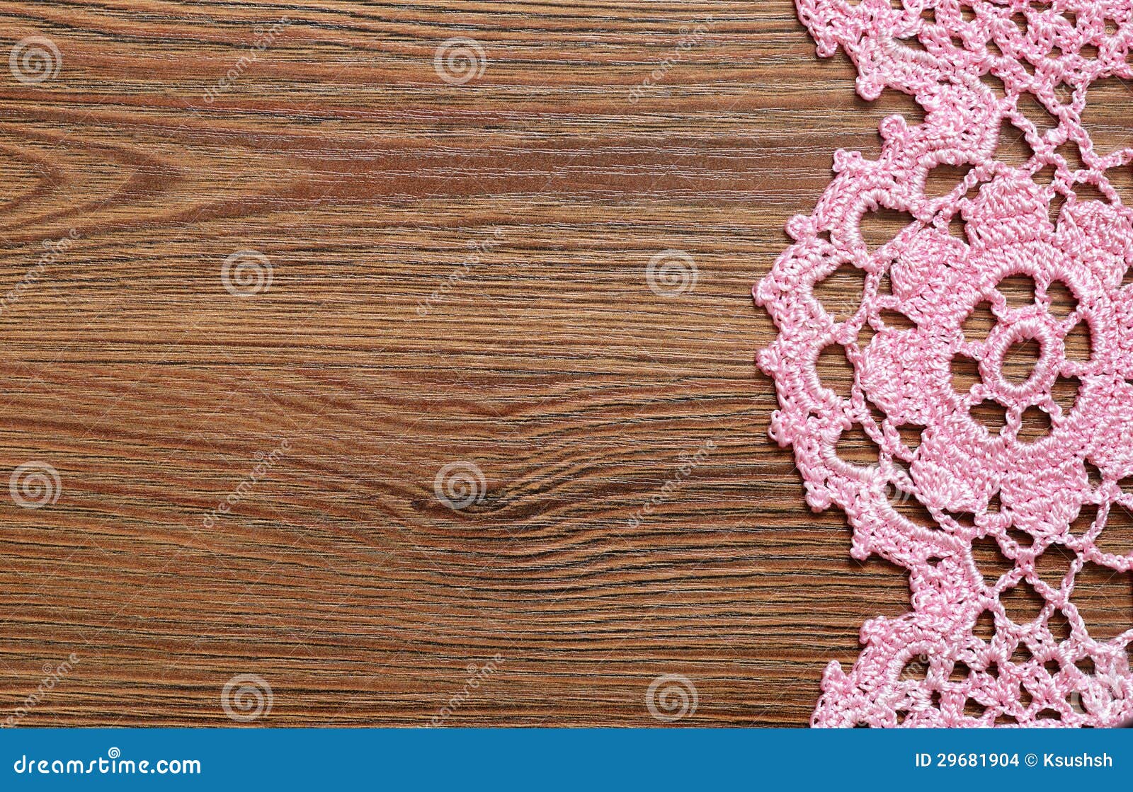 Wooden surface with lace stock photo. Image of brown - 29681904