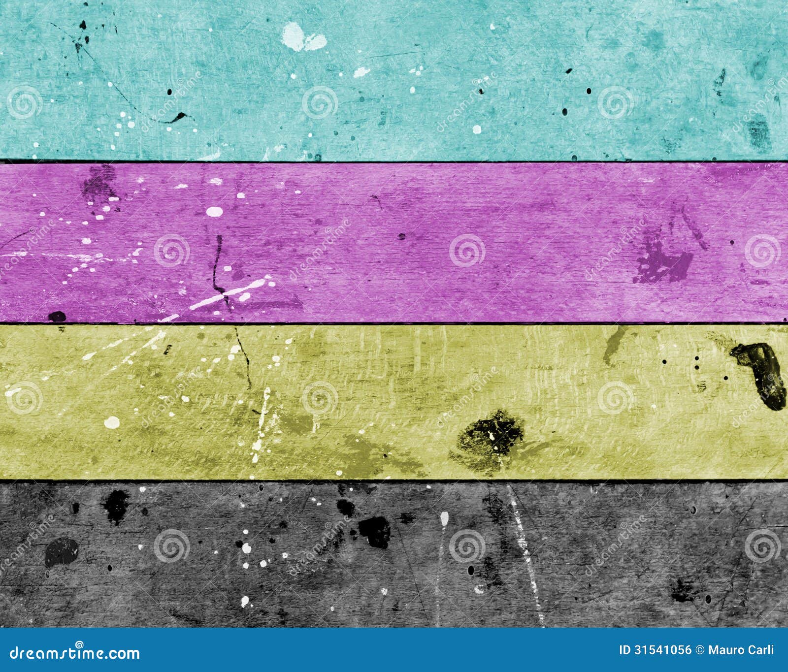 Wooden Surface Painted with CMYK Colors Stock Photo - Image of workman ...