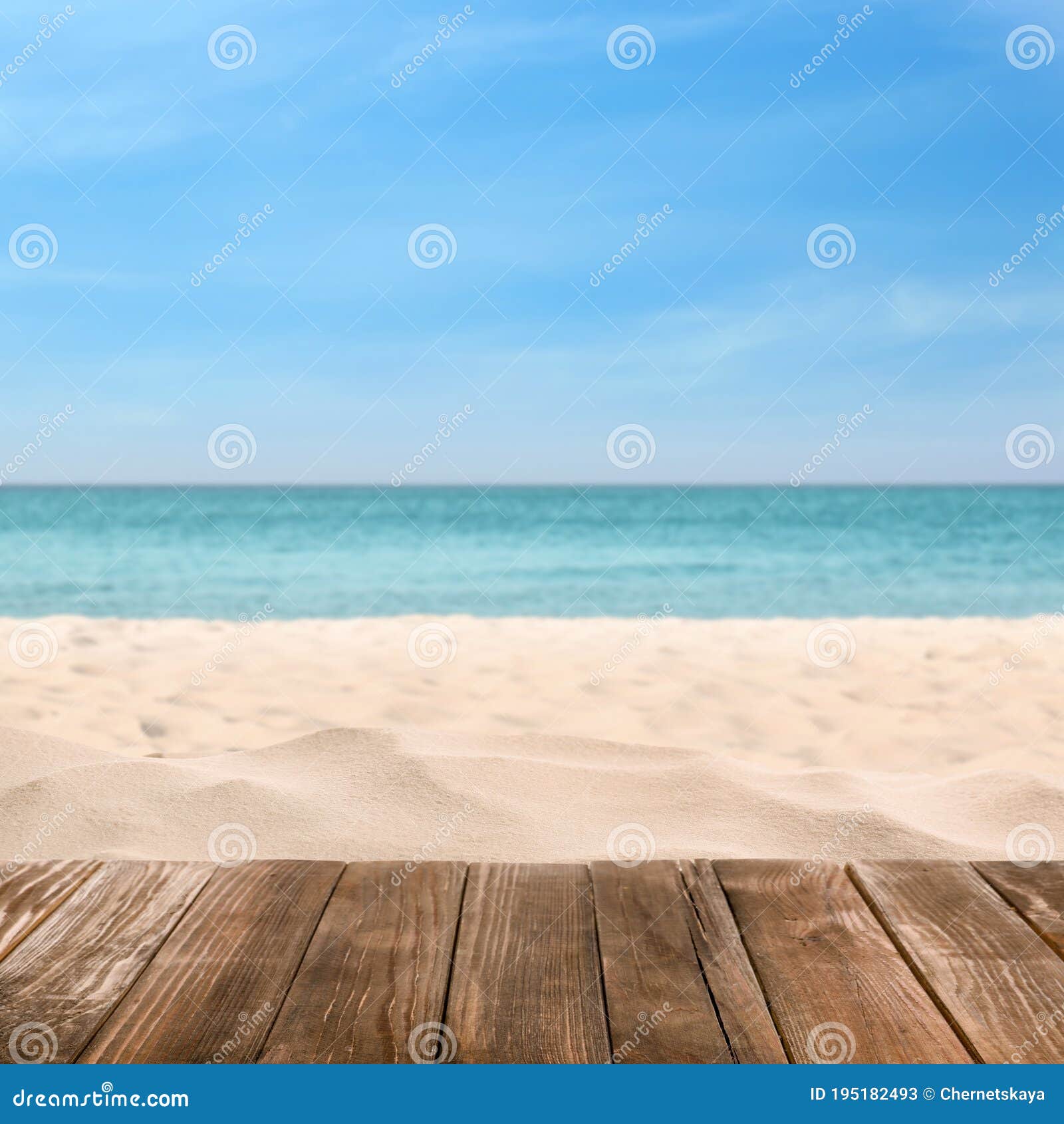 Wooden Surface on Beach Near Ocean Stock Image - Image of journey ...