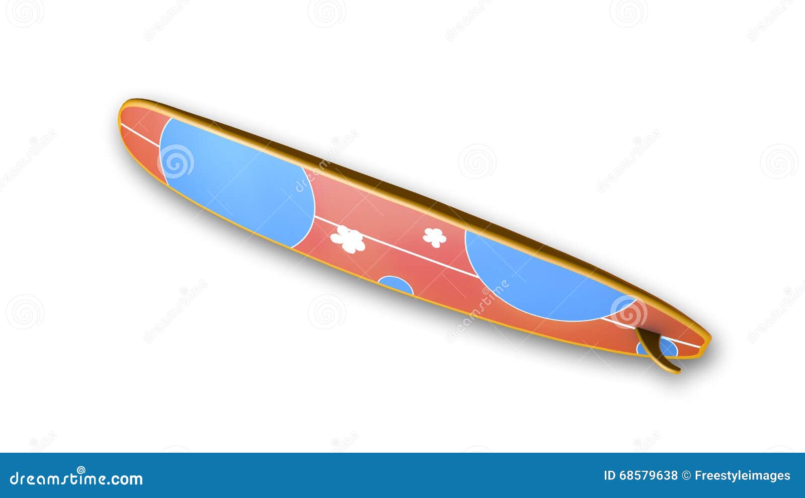 Wooden Surfboard Isolated on White Background, Bottom View Stock ...