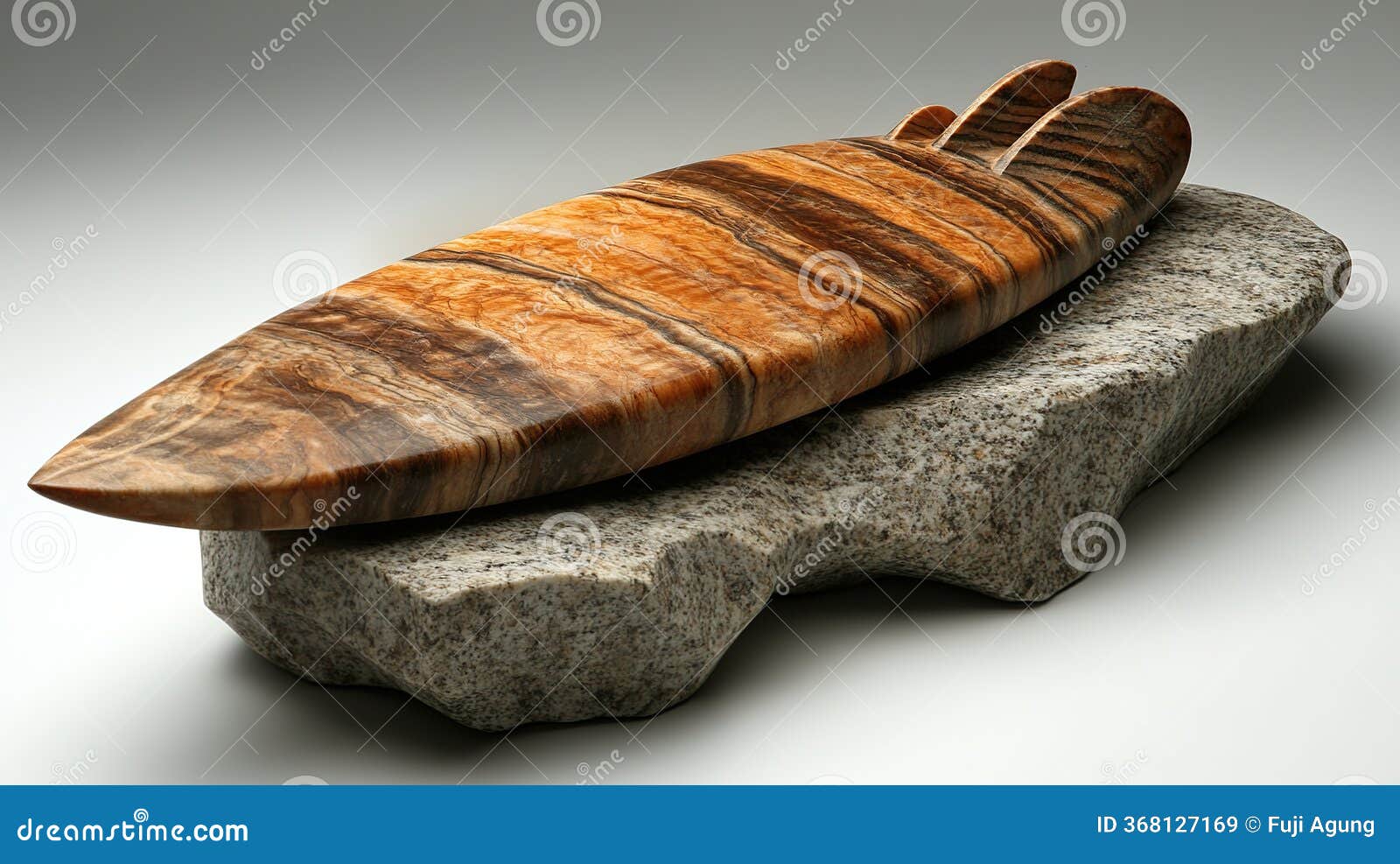 Wooden Surfboard Isolated On White Background, Bottom View Royalty-Free ...
