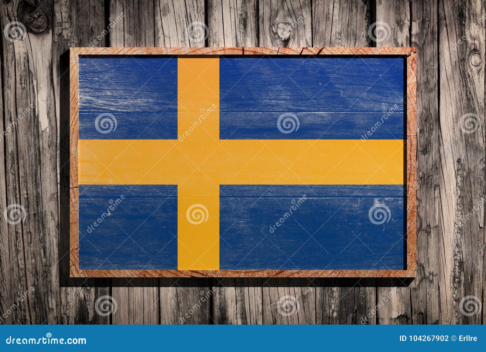 Wooden Sweden flag stock photo. Image of frame, symbol - 104267902