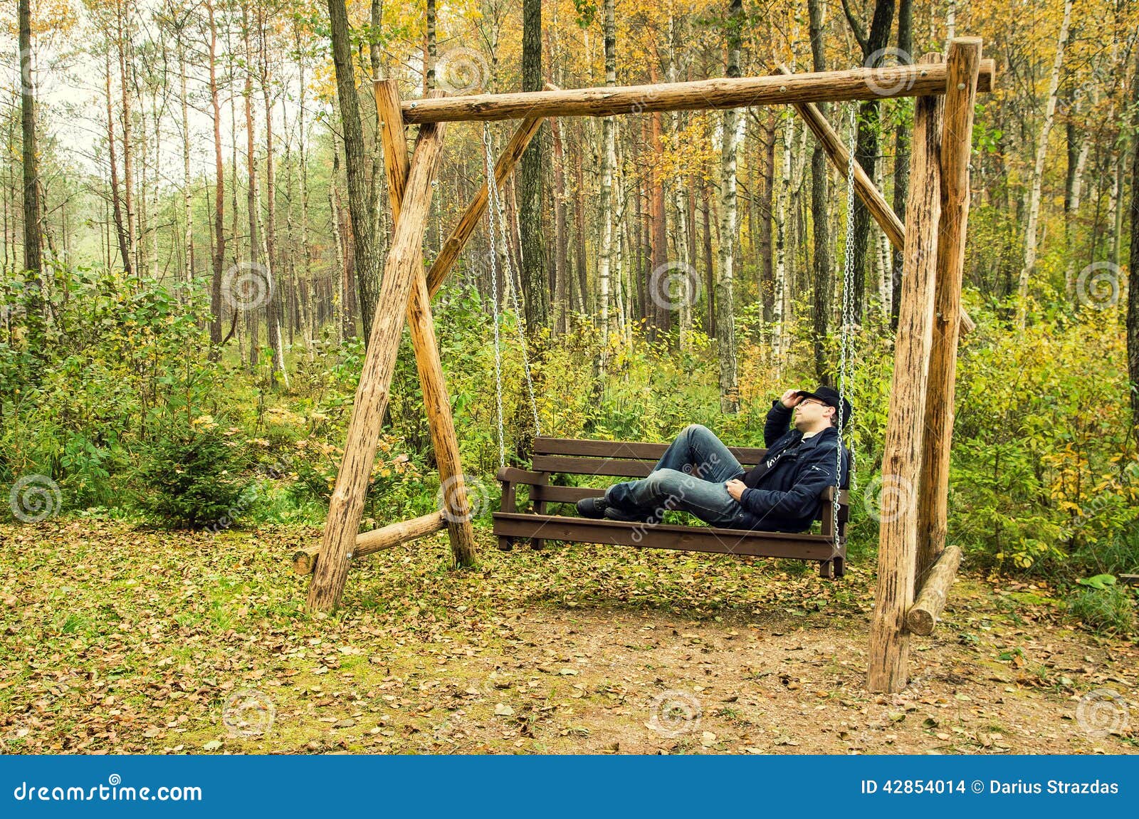 Wooden swing stock photo. Image of wooden, empty, play - 42854014