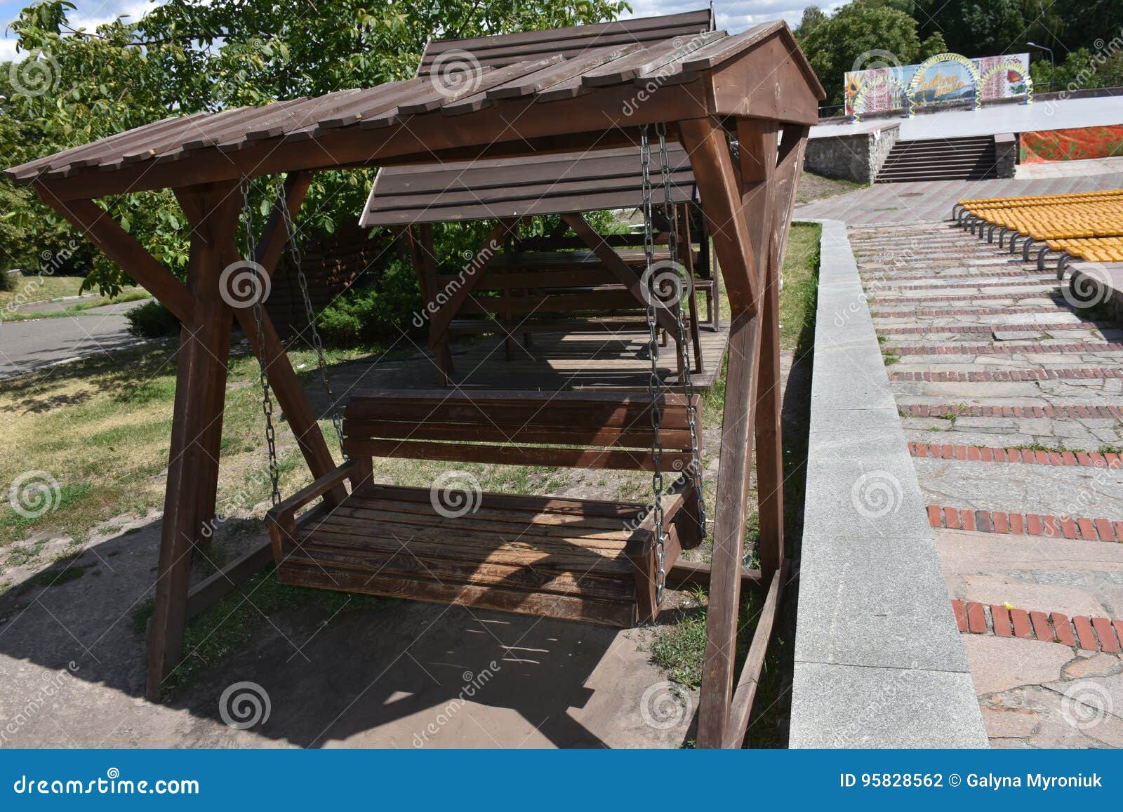 Wooden swing house stock photo. Image of soldiersliberators - 95828562