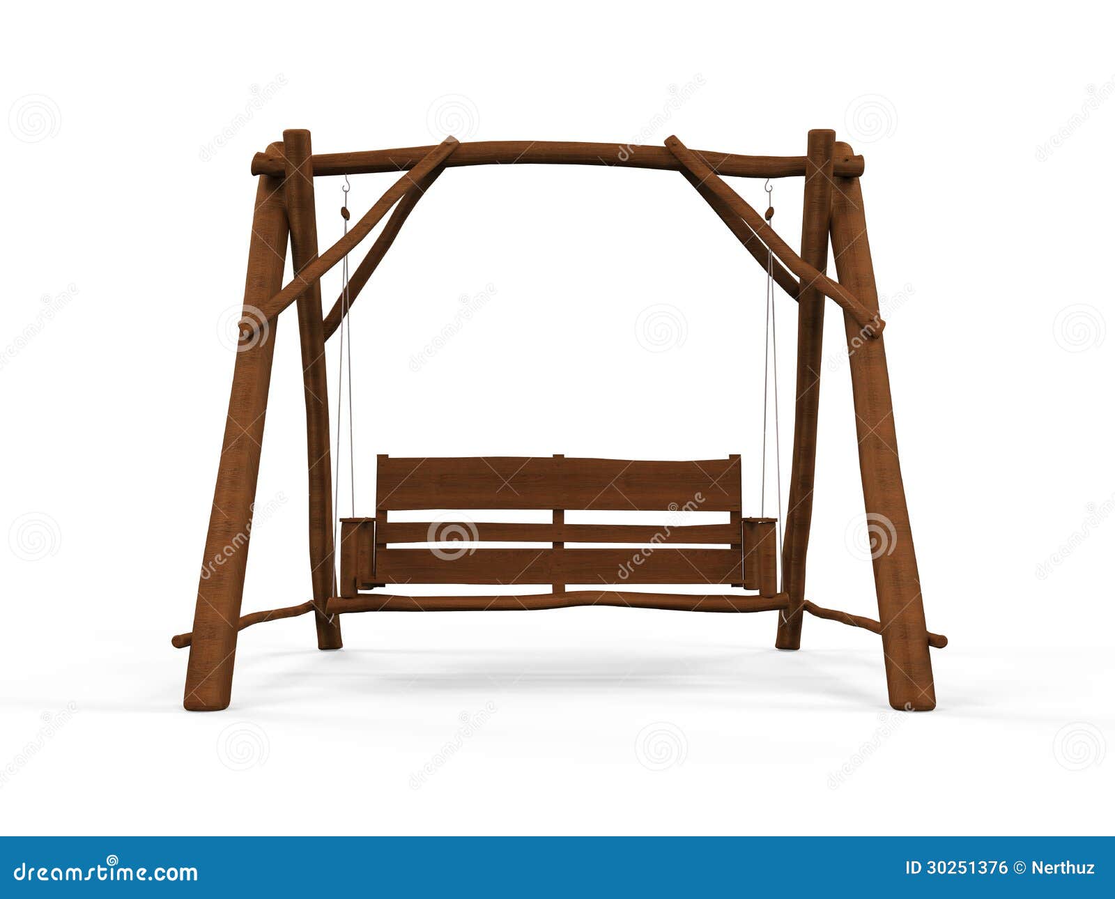 Wooden Swing on White Background Stock Illustration - Illustration of ...