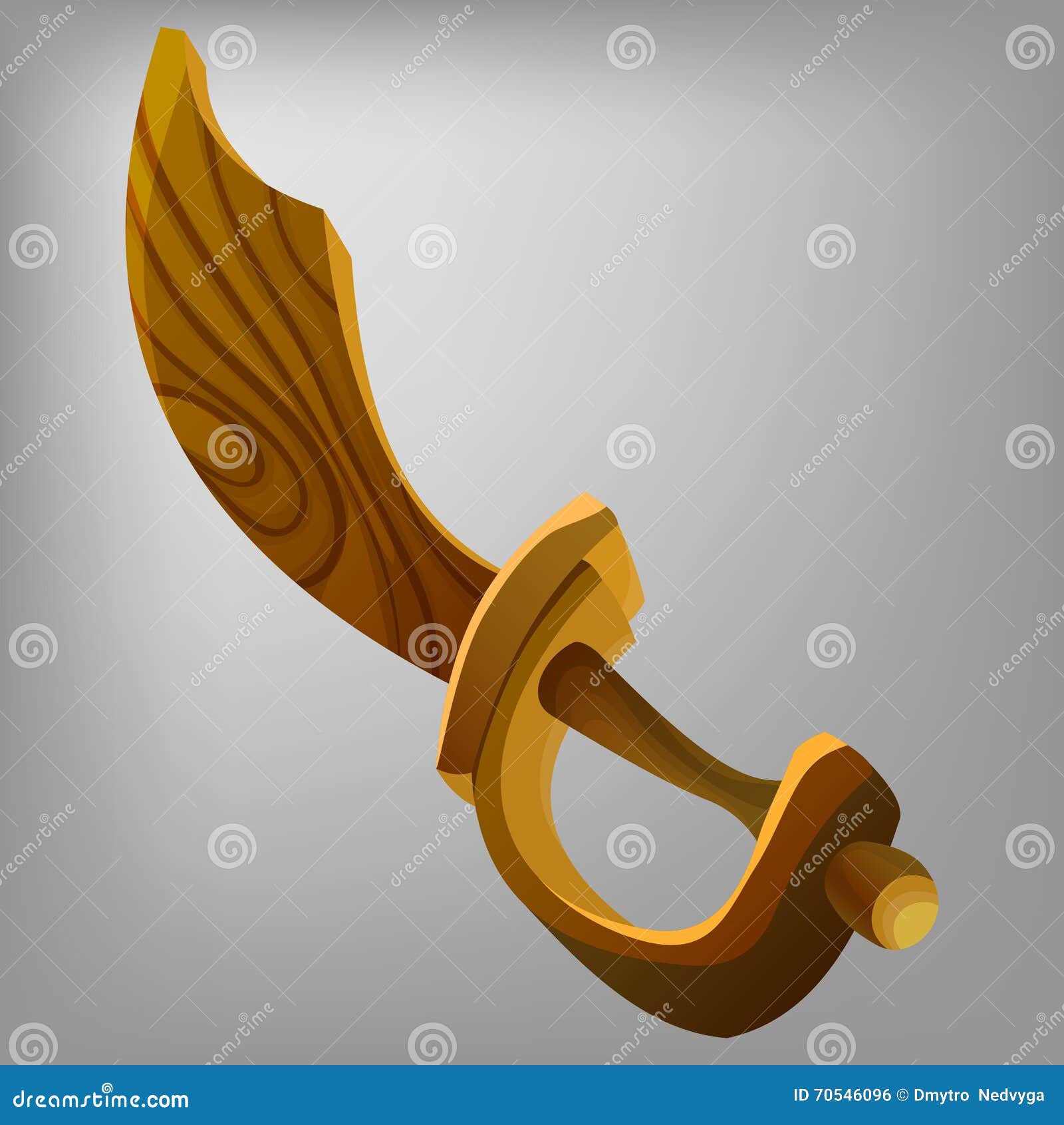 Wooden Sword. Vector Illustration. Stock Vector - Illustration of game ...