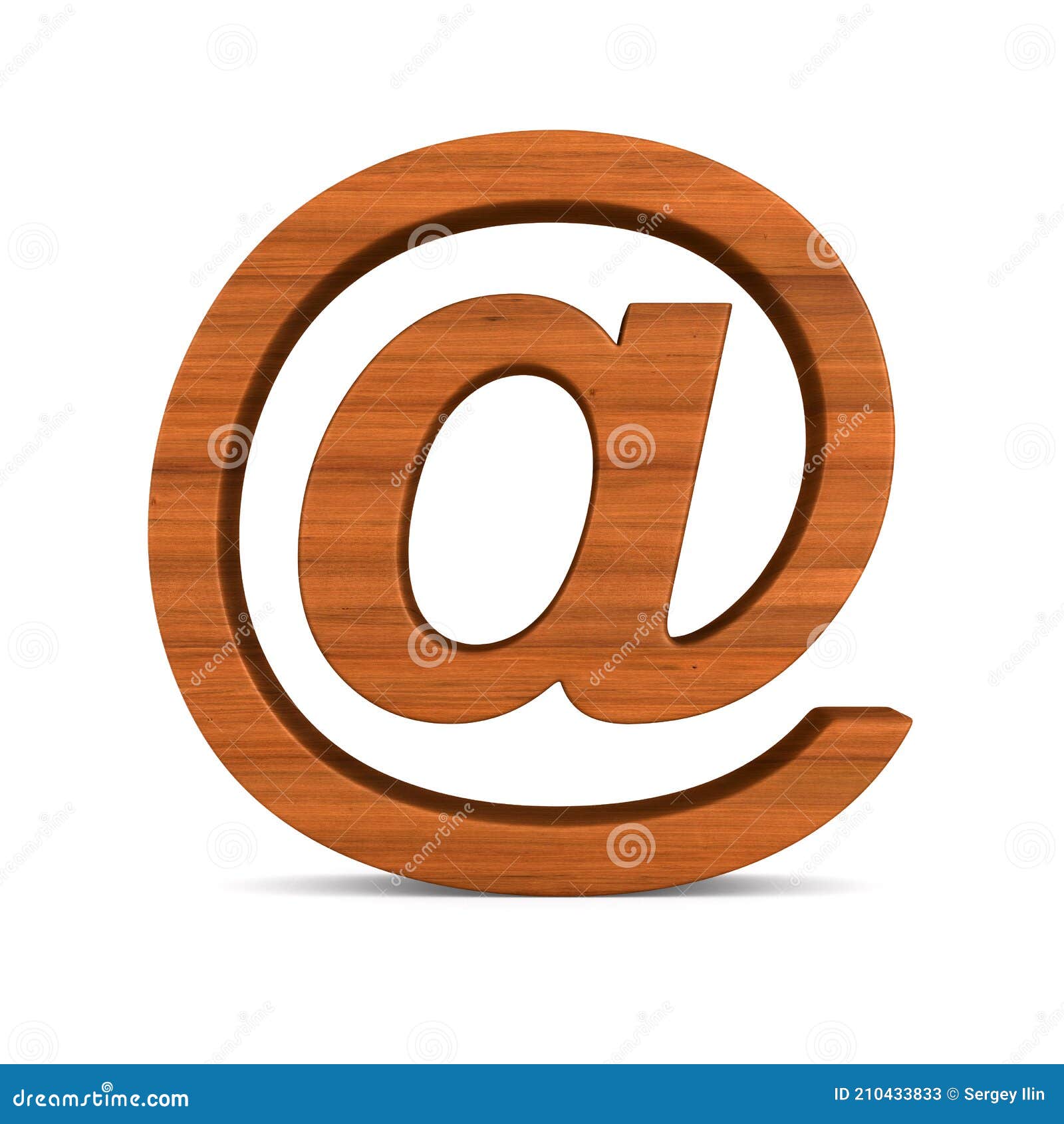 Wooden Symbol Email on White Background. Isolated 3D Illustration Stock ...
