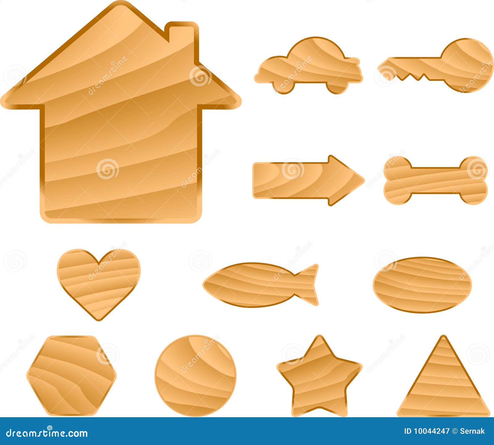 Wooden symbols stock vector. Illustration of wooden, wood - 10044247