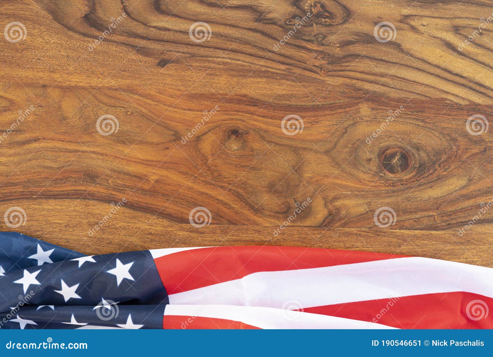 Wooden Table with an American Flag on it Stock Image - Image of pattern ...