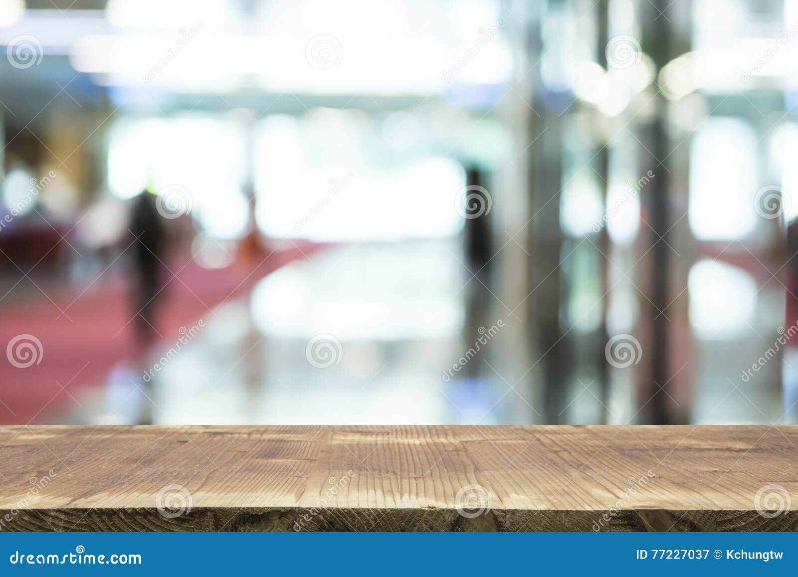 Wooden Table and Blurred Background Stock Image - Image of modern, blur ...