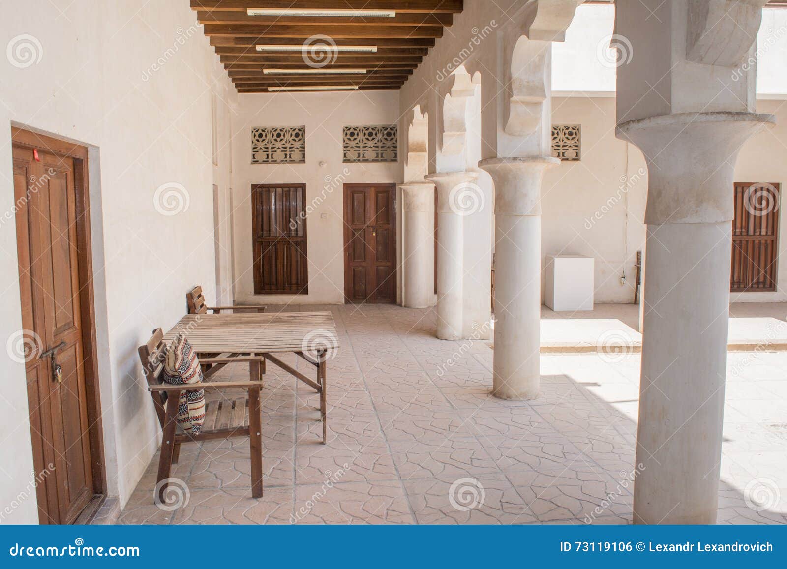 Columns With Arabic Patterns Of Historical Andalusian House, Cordoba ...