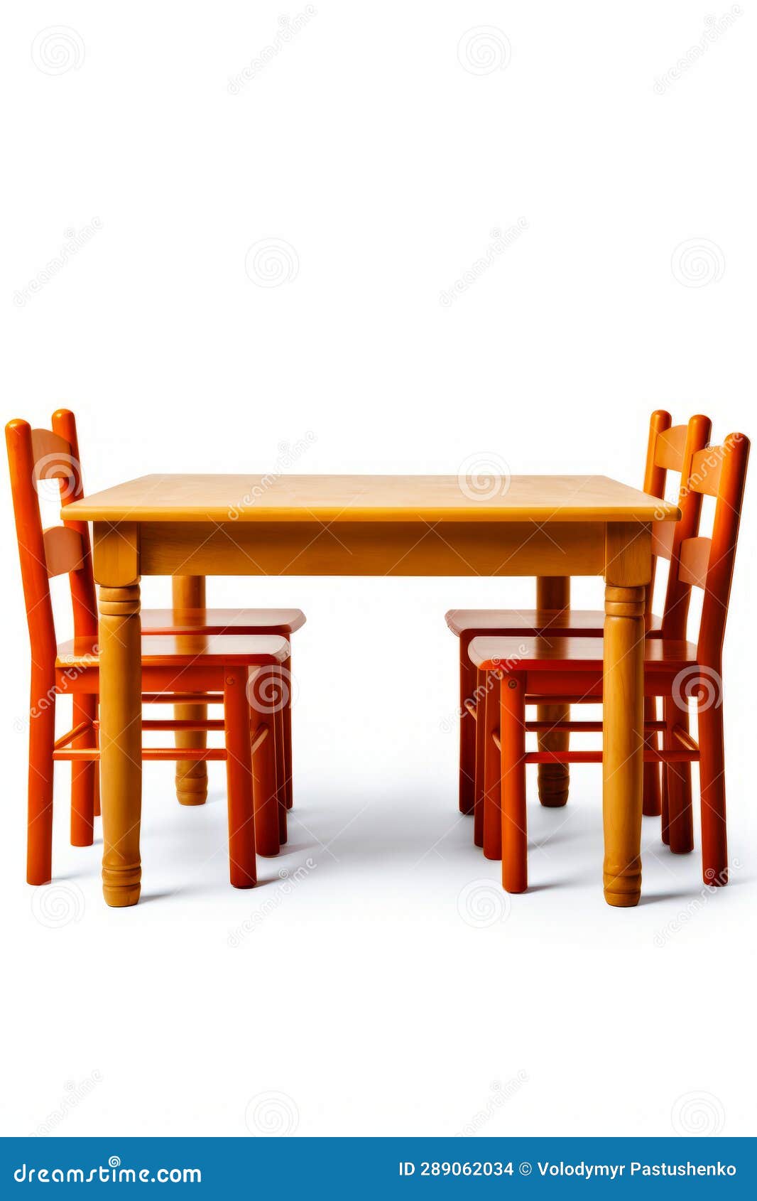 Wooden Table and Chairs with White Background and White Backdrop ...