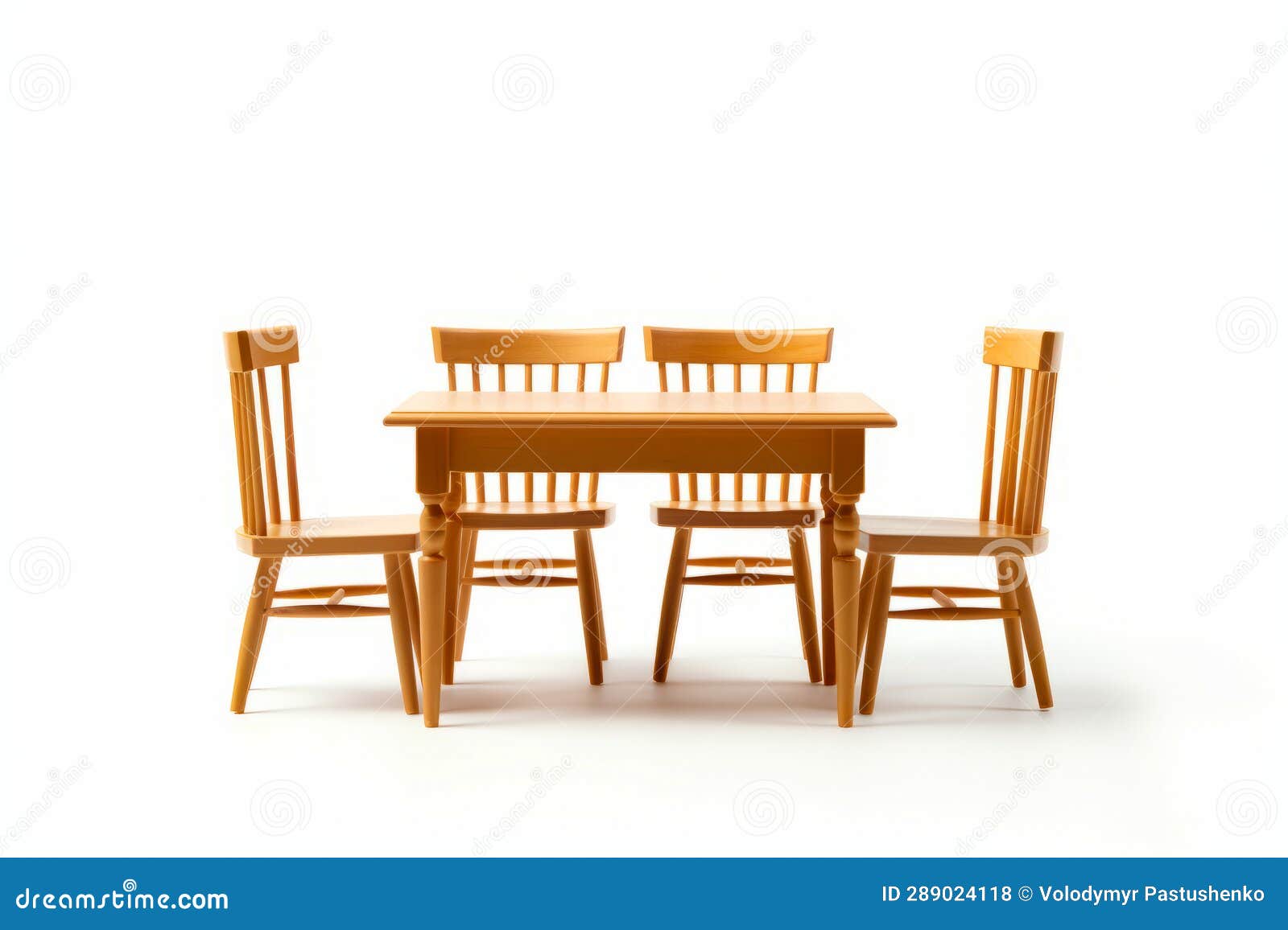 Wooden Table and Chairs with White Background Behind Them and White ...
