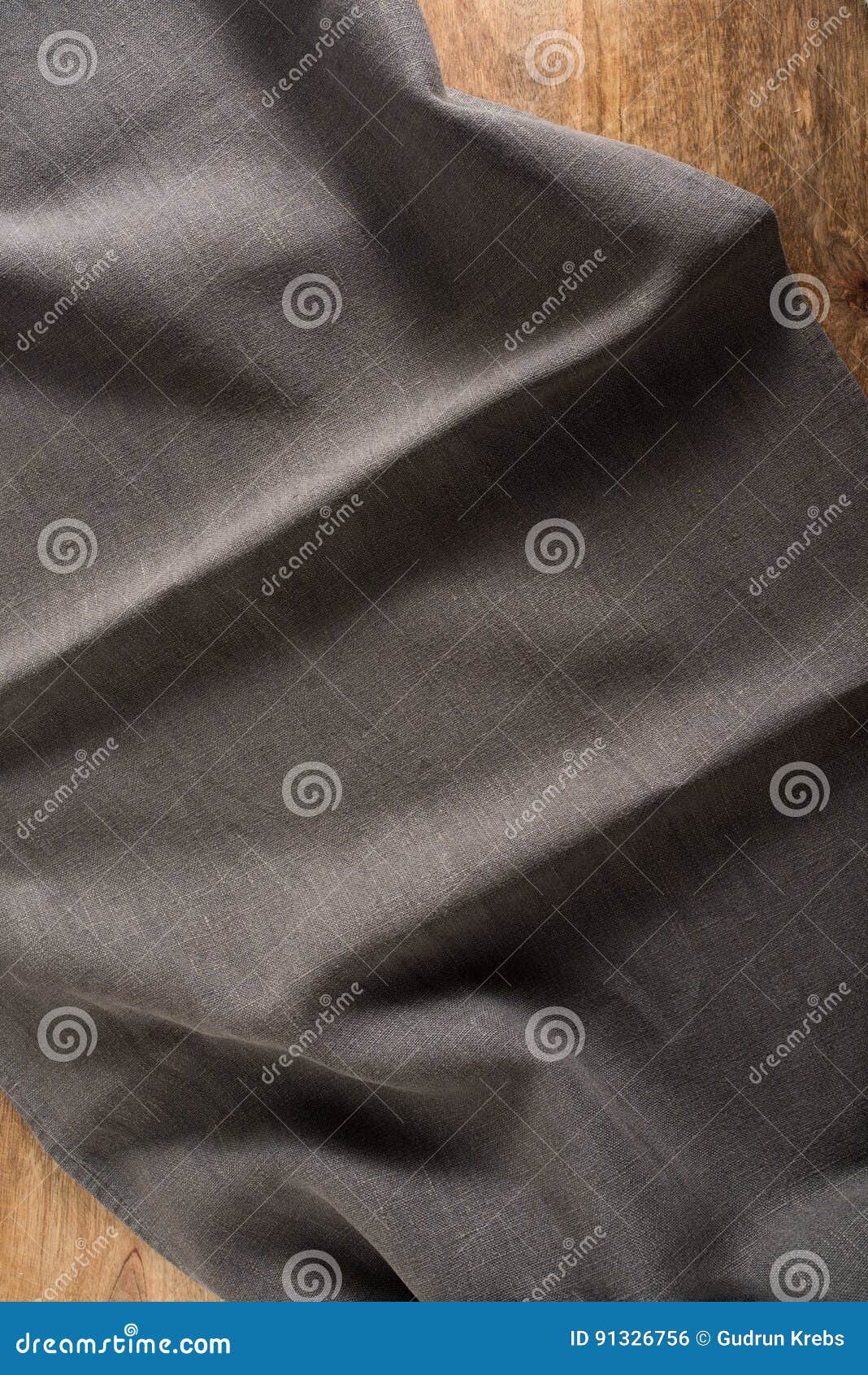 Wooden Table with Dark Tablecloth Stock Photo - Image of linen ...