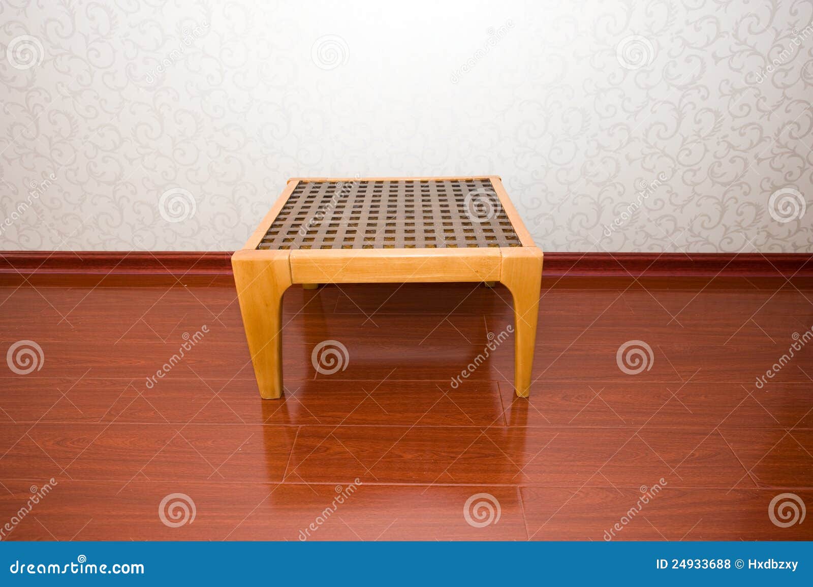 Wooden table on floor stock photo. Image of floor, simplicity - 24933688