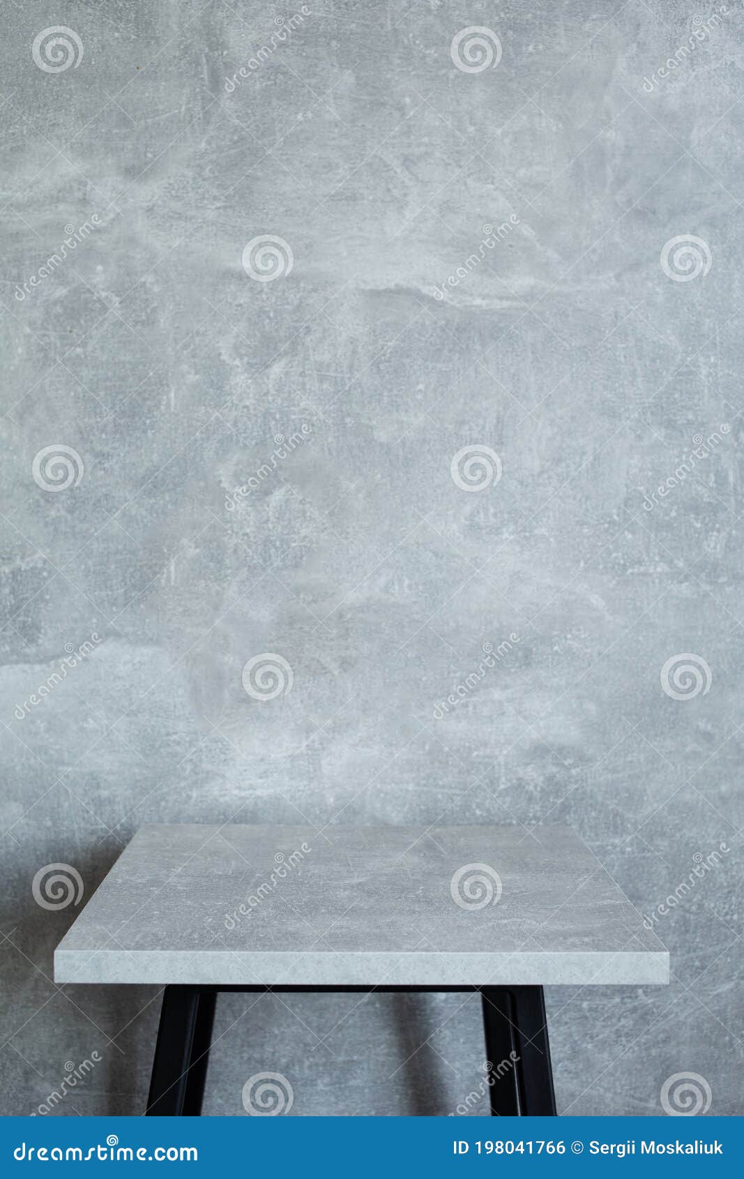 Wooden Table and Grey Wall Background Stock Photo - Image of view, copy ...
