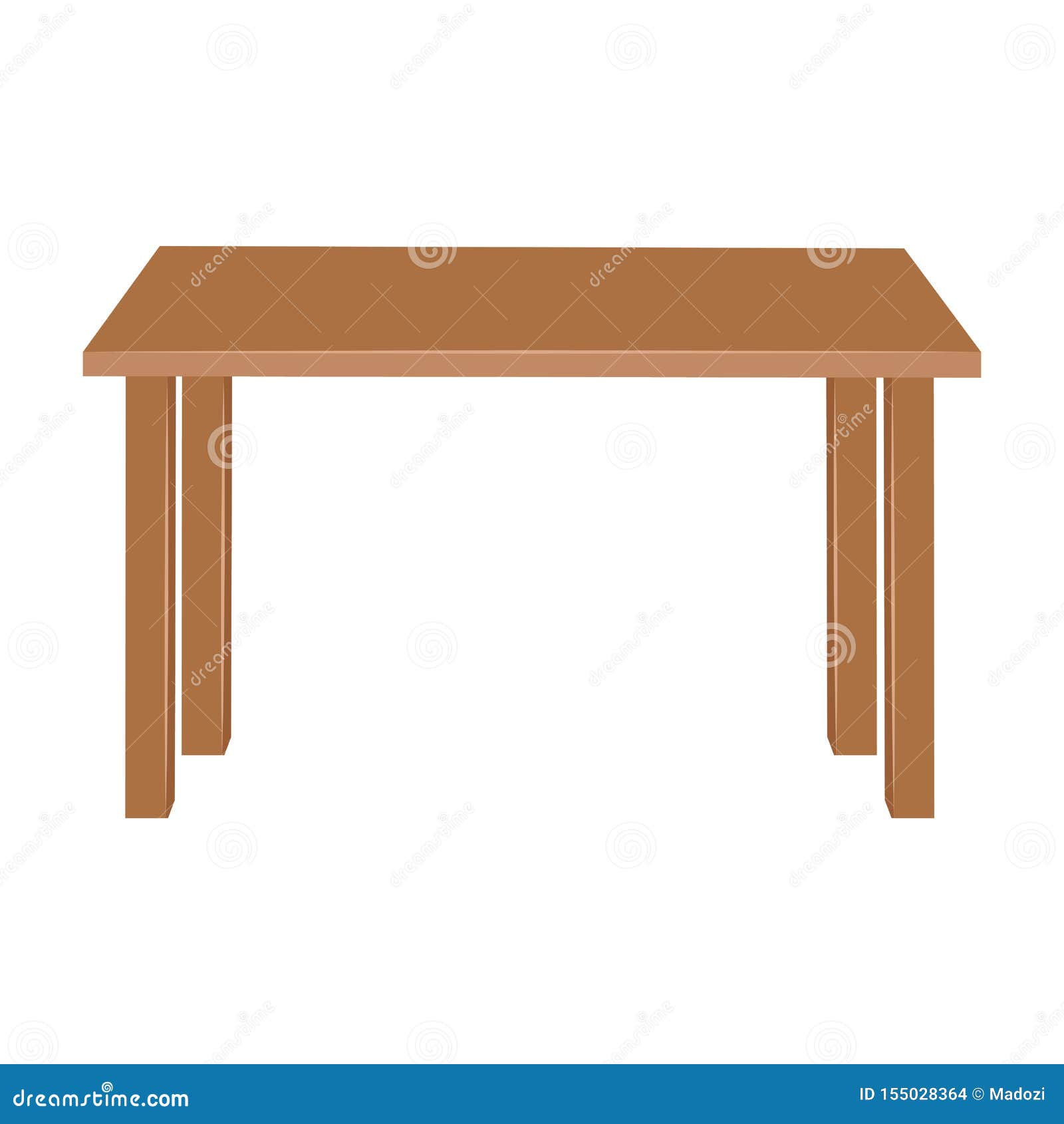 Wooden Table Isolated Illustration Stock Vector - Illustration of white ...