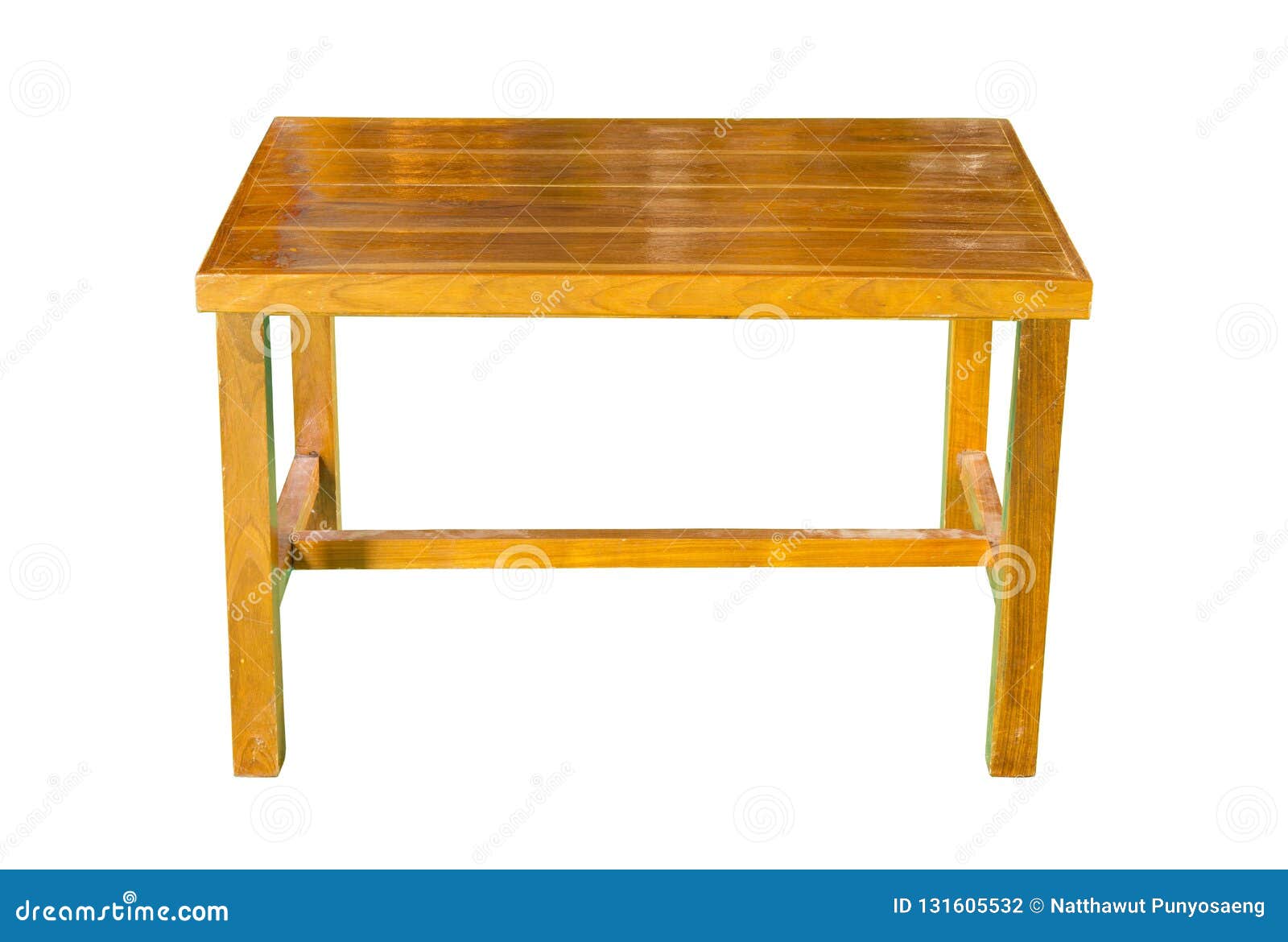 Wooden Table Isolated on White Stock Photo - Image of furniture, bench ...