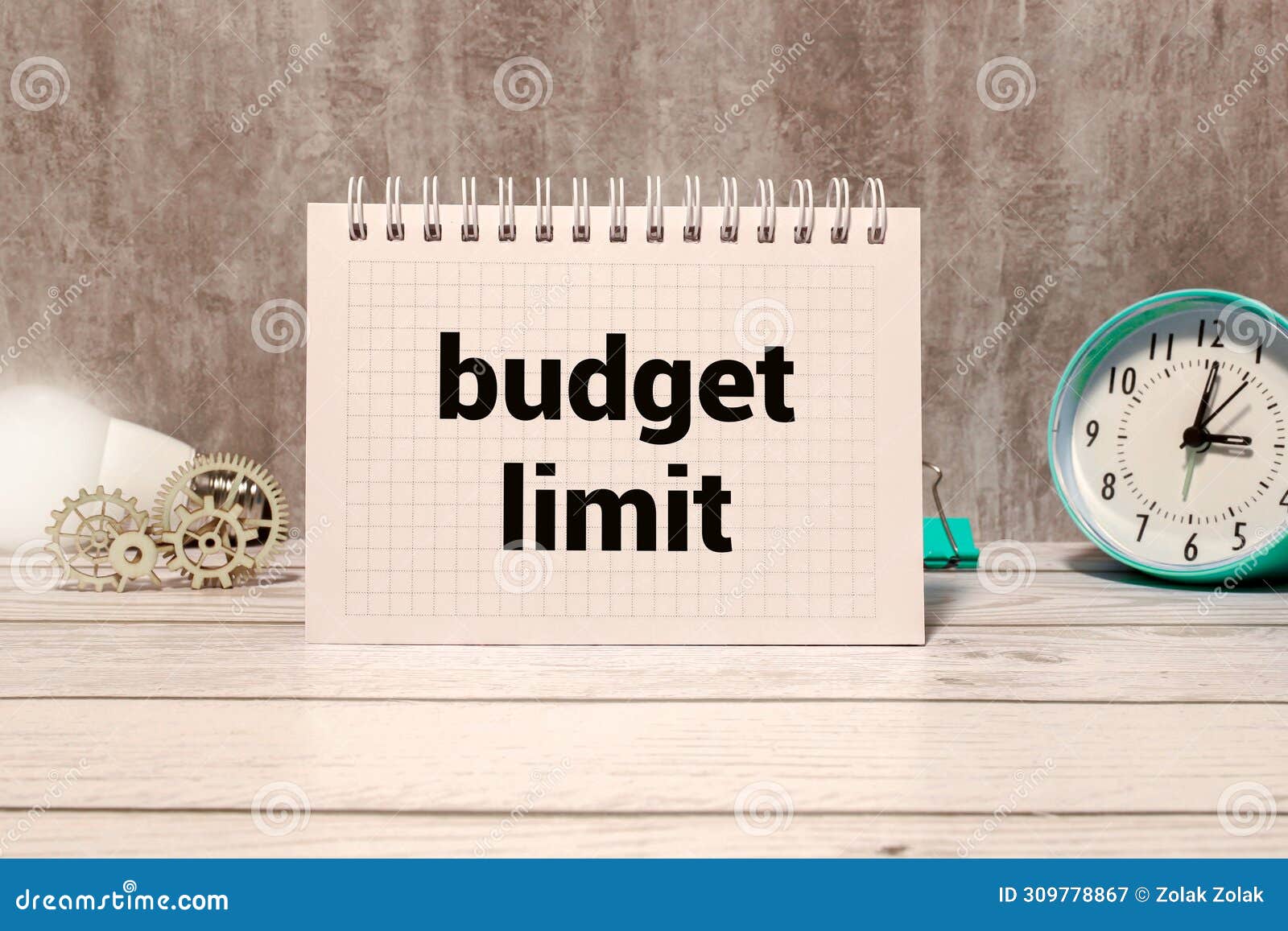 Wooden Table. Open Notebook with Text Budget Limit Stock Image - Image ...